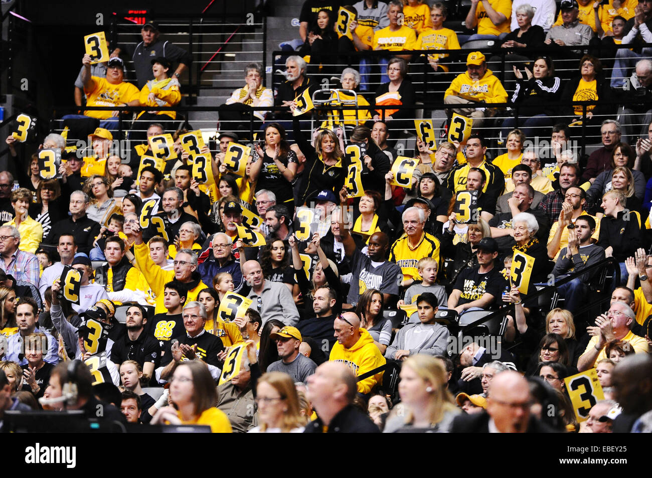Wichita, Kansas, USA. 29th Nov, 2014. WSU fans loving their Shockers ...