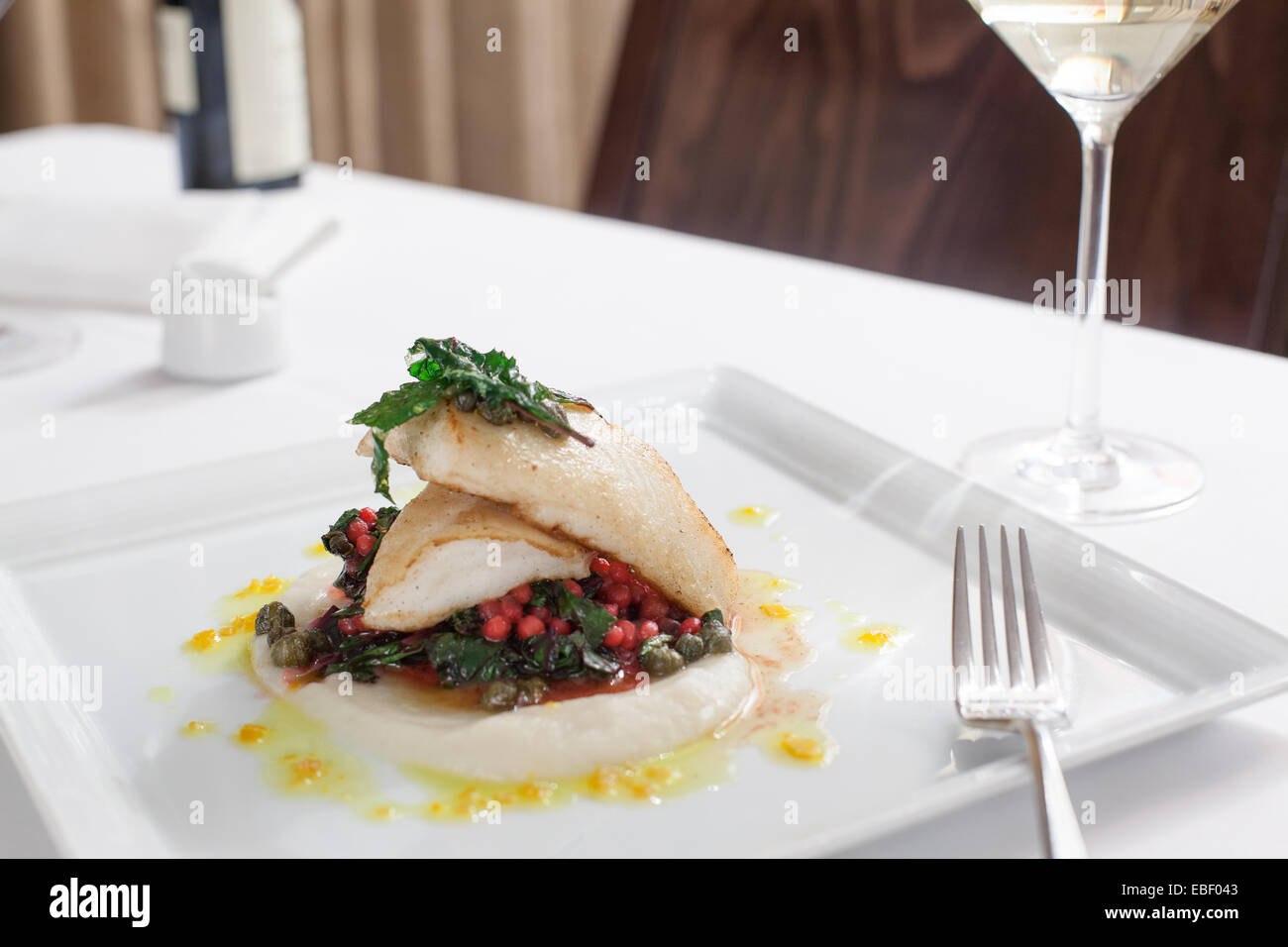 plated gourmet seafood dish Stock Photo - Alamy