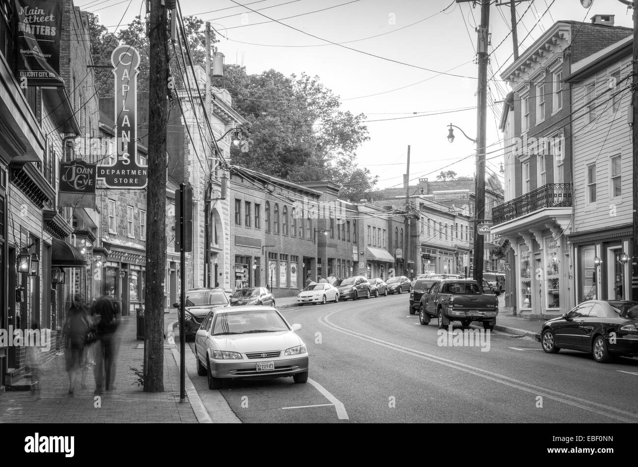Main street in historic old Black and White Stock Photos & Images - Alamy