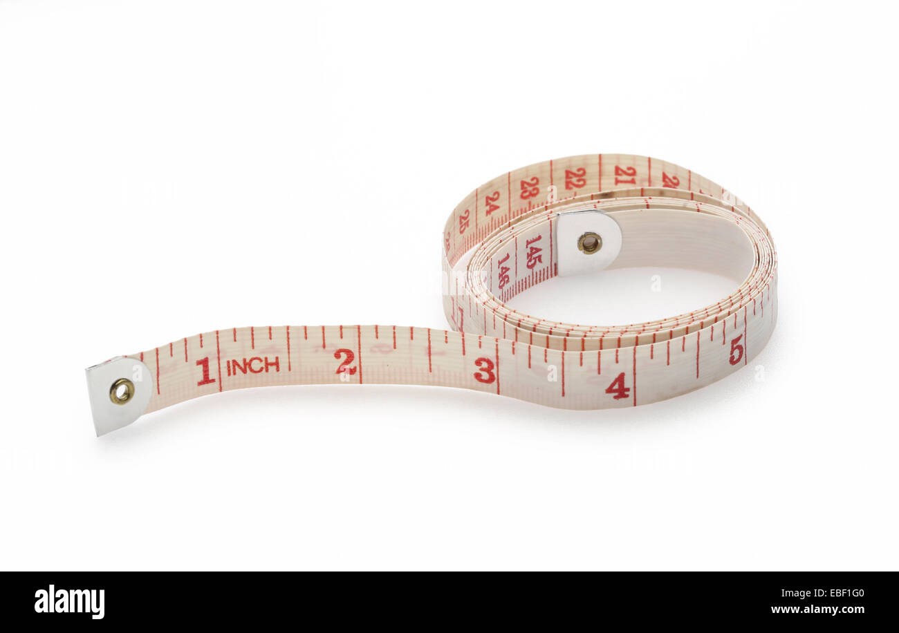 Measure tape isolated on white background Stock Photo - Alamy