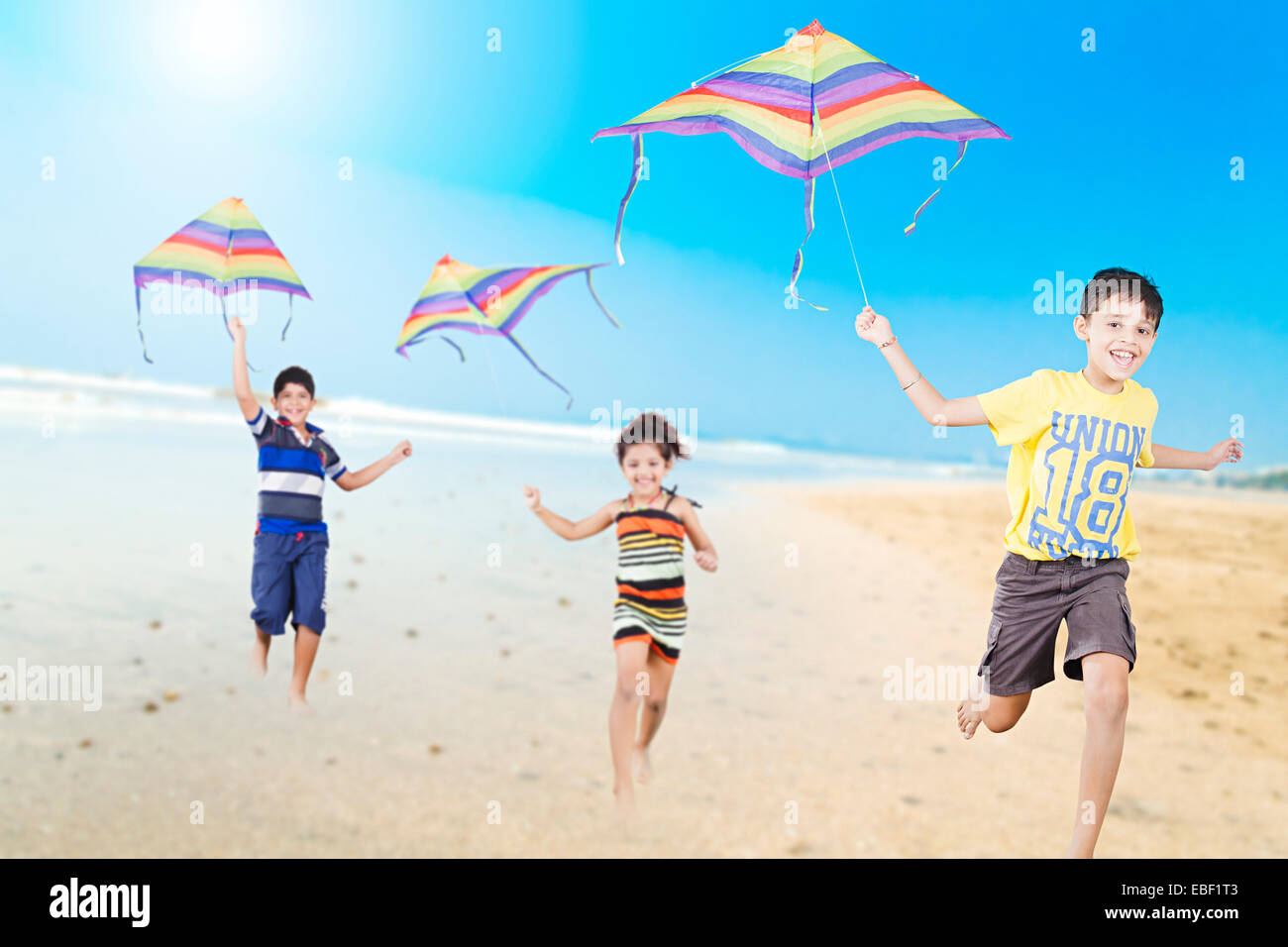 indian Children goa beach Kite Flying Stock Photo: 75933427 - Alamy