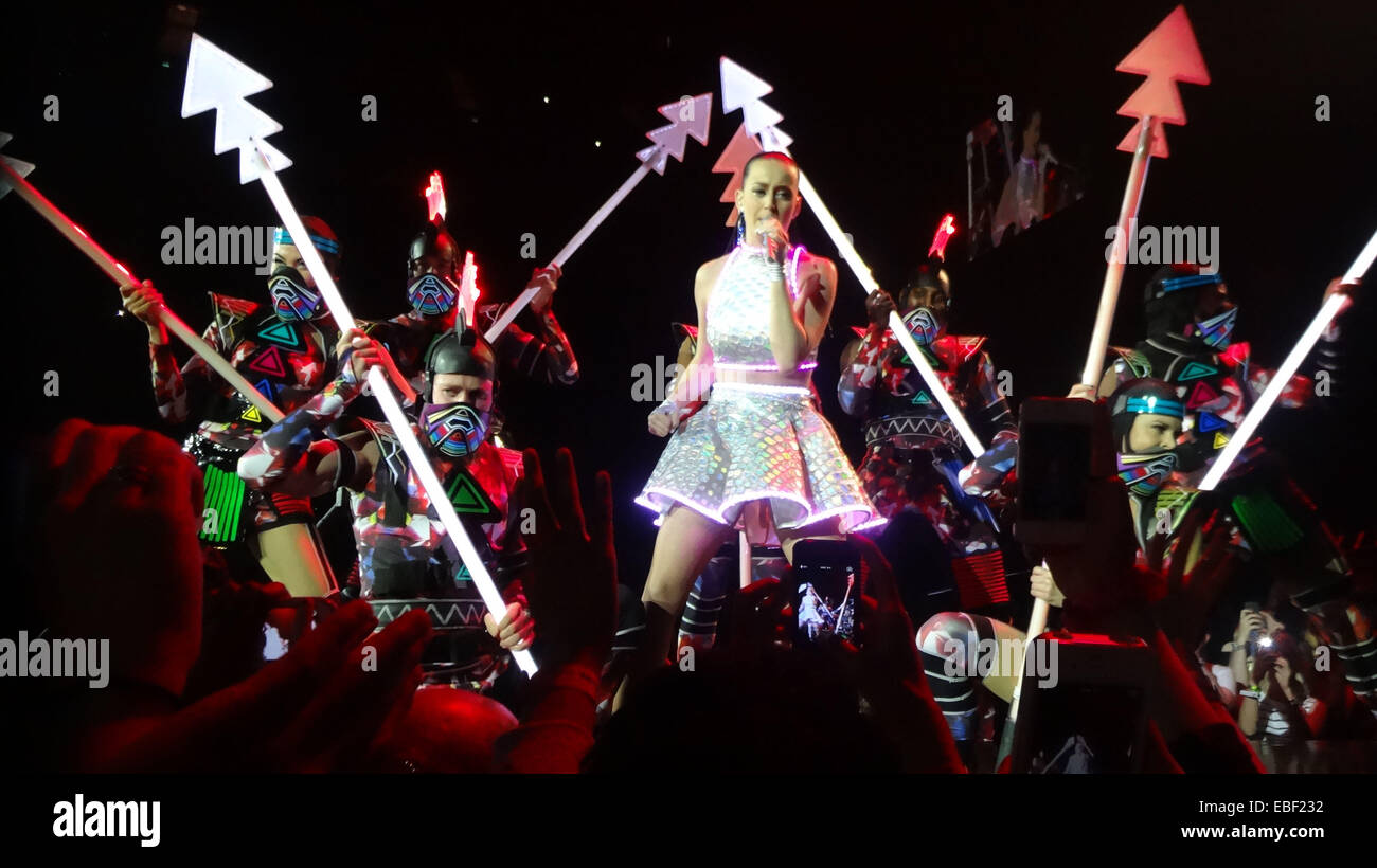 Katy Perry performing live on stage on her 'Prismatic World Tour' at ...