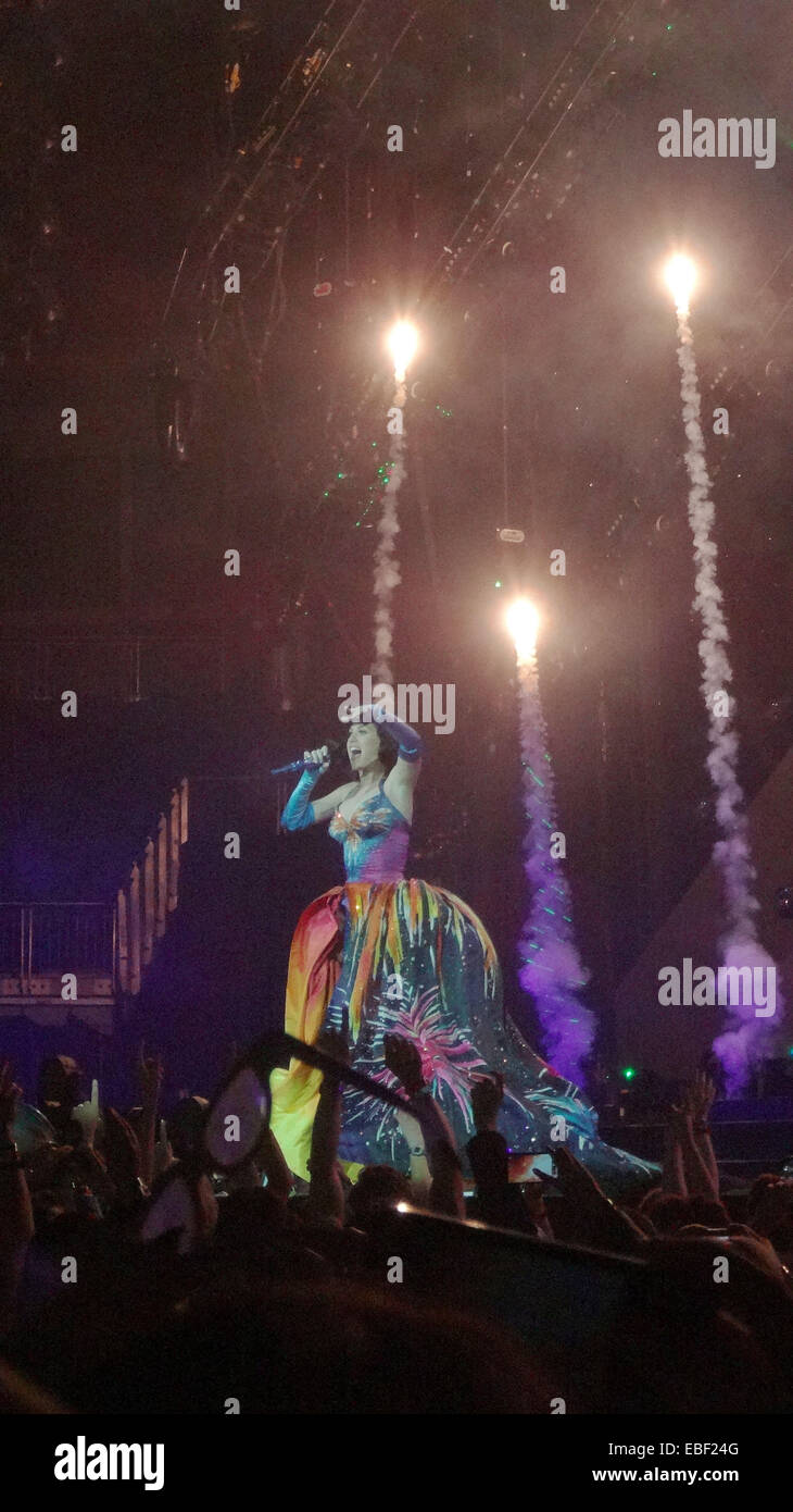 Katy Perry performing live on stage on her 'Prismatic World Tour' at ...
