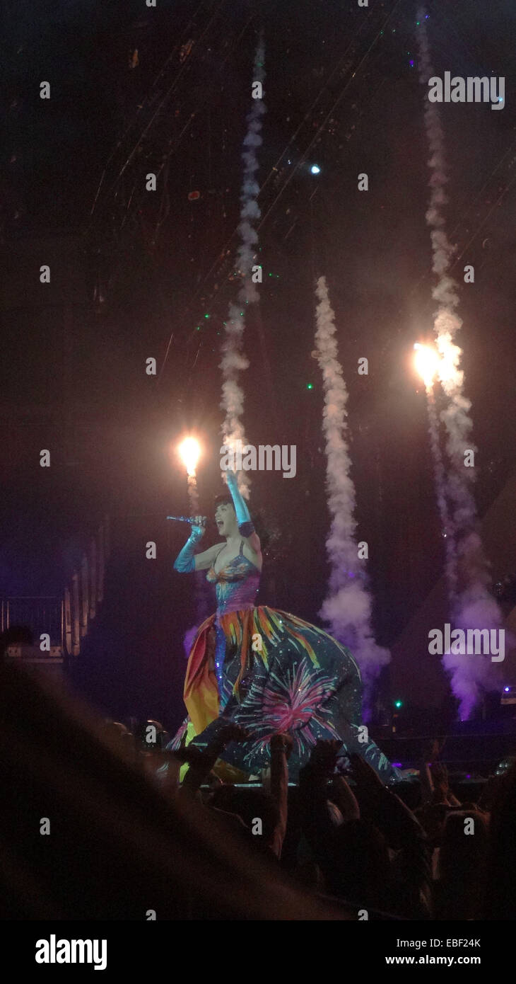Katy Perry performing live on stage on her 'Prismatic World Tour' at ...