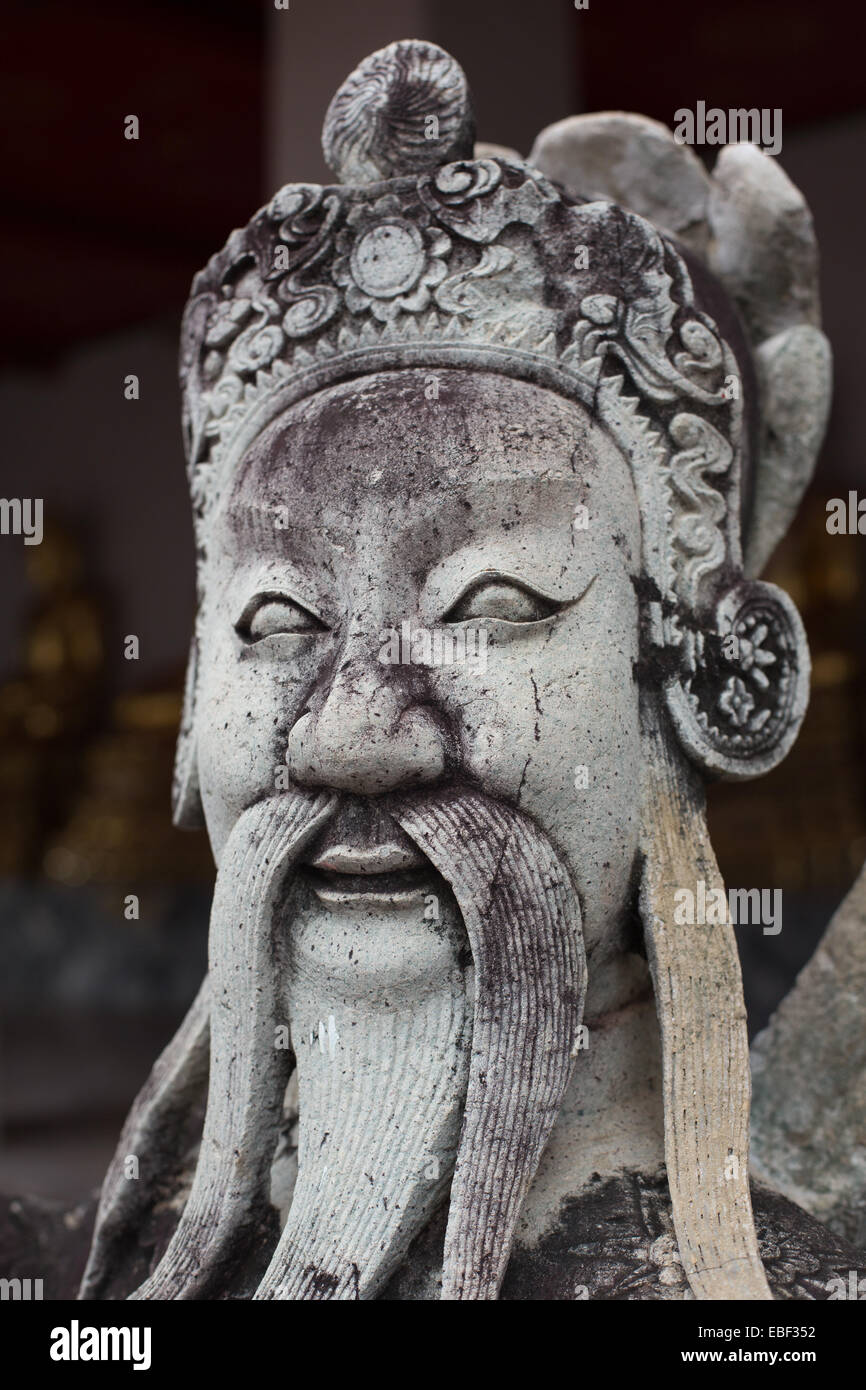 Stone warrior statue on display at The Grand Palace, Bangkok, Thailand ...