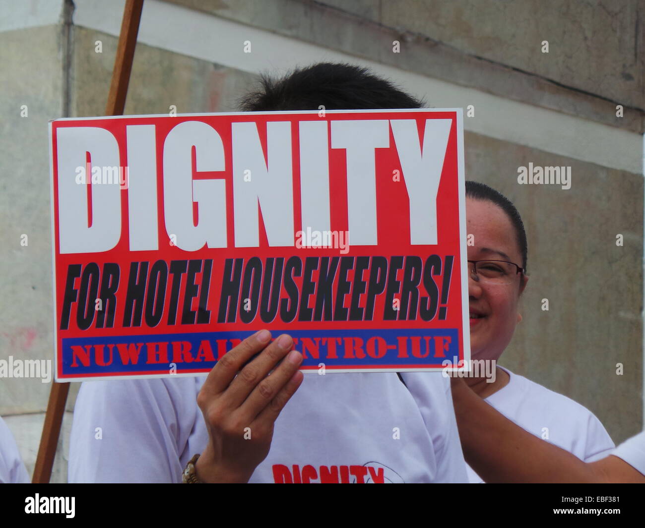 Manila, Philippines. 30rd November, 2014. Hotel workers celebrates ...
