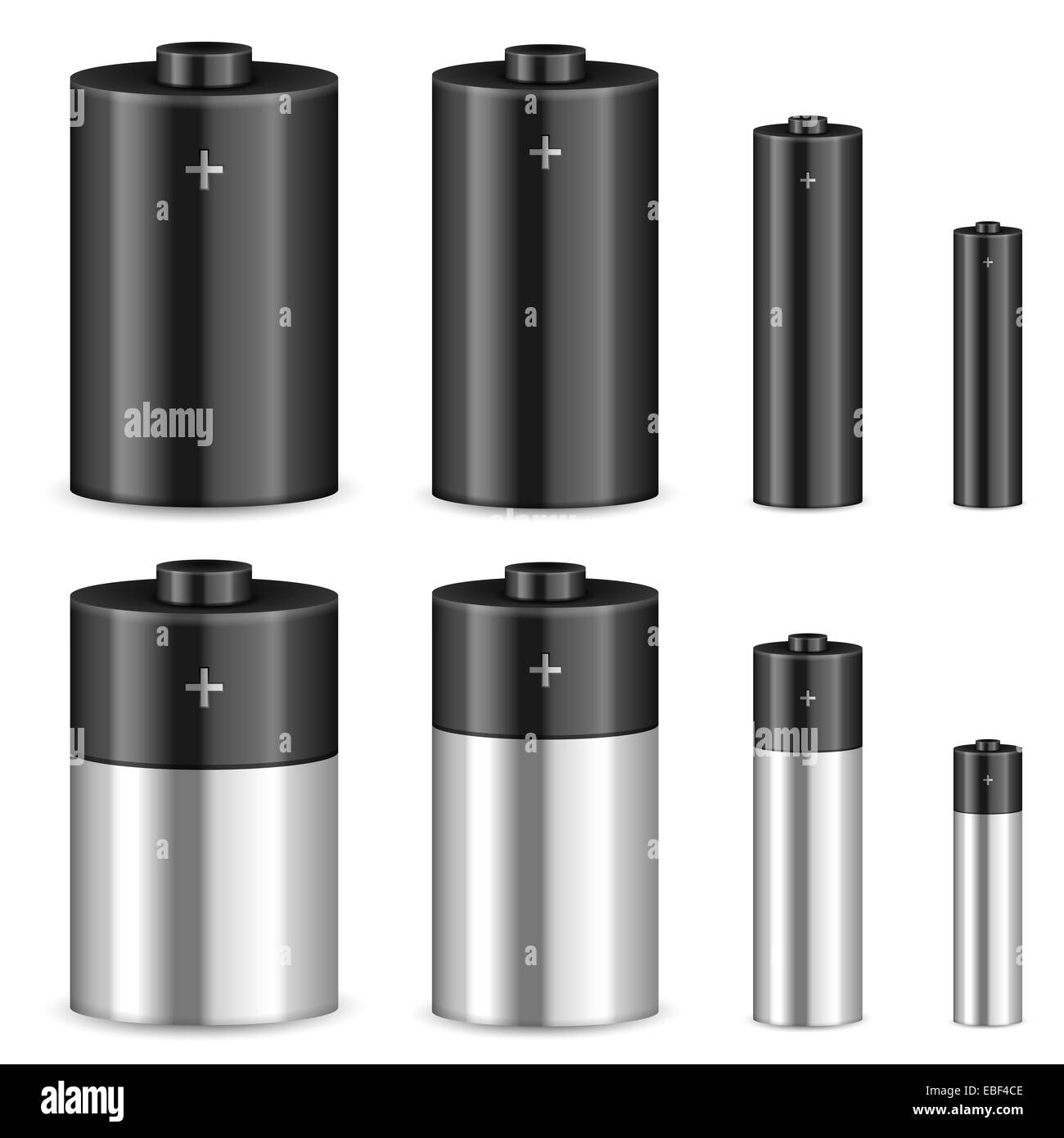 Battery set on a white background. Vector illustration Stock Photo - Alamy