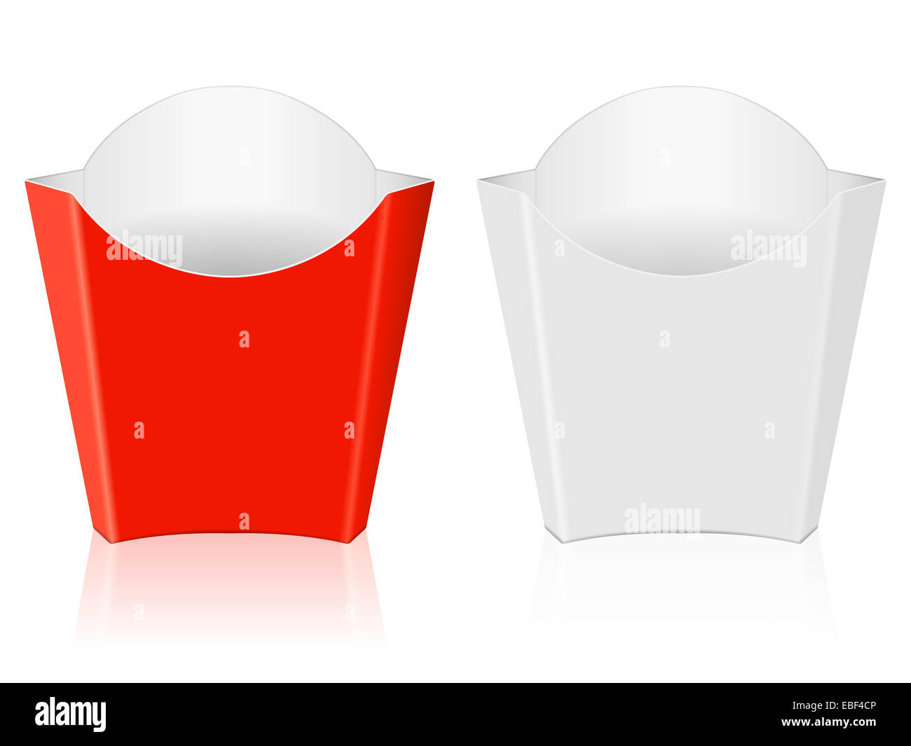 French fries paper box on a white background Stock Photo - Alamy