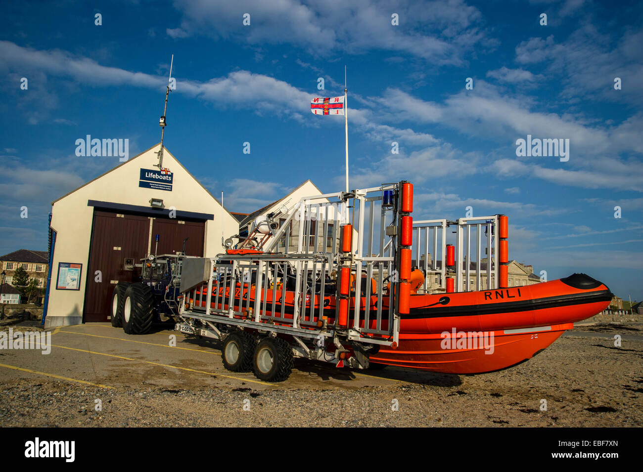 Lifeboat on trailer hi-res stock photography and images - Alamy