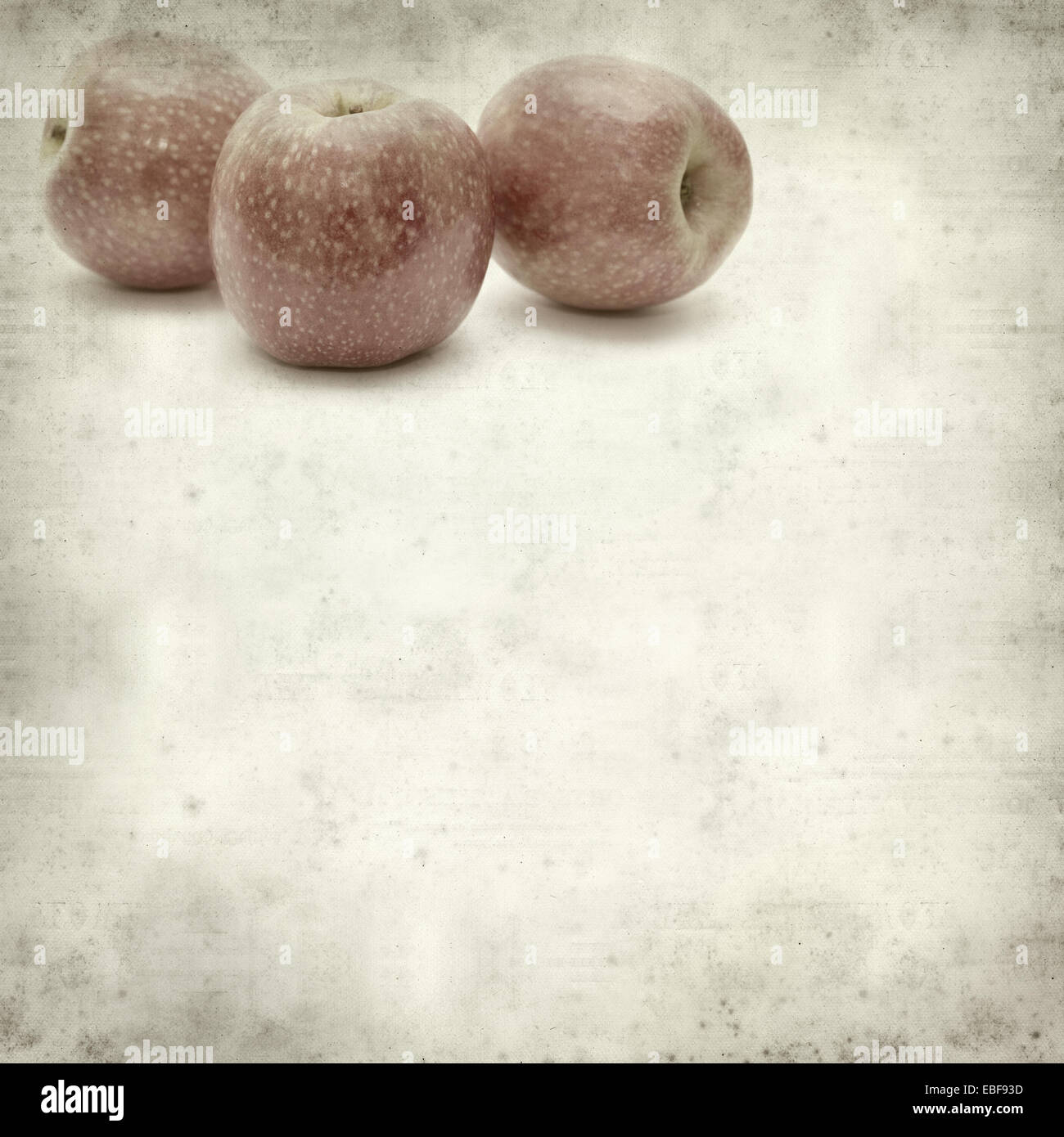textured old paper background with pink apples Stock Photo - Alamy