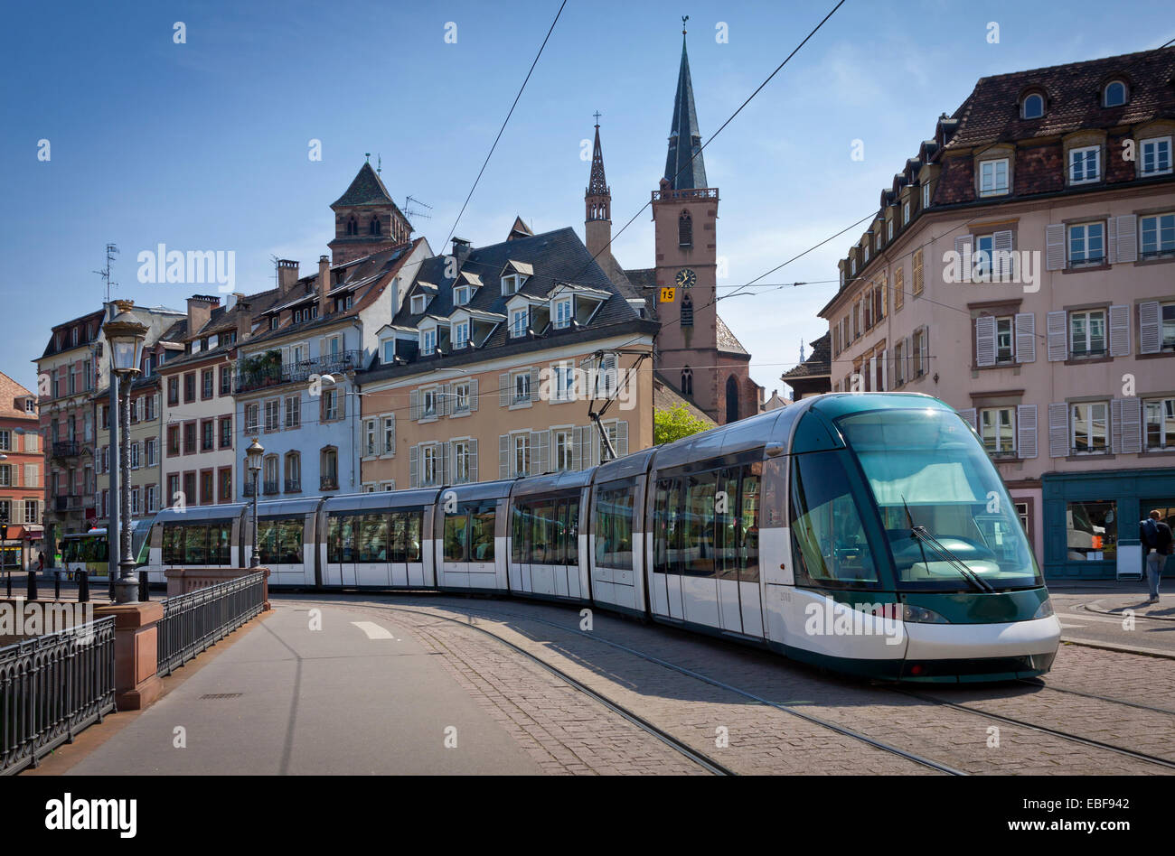 Modern tram on the streets of Strasbourg city, France Stock Photo - Alamy