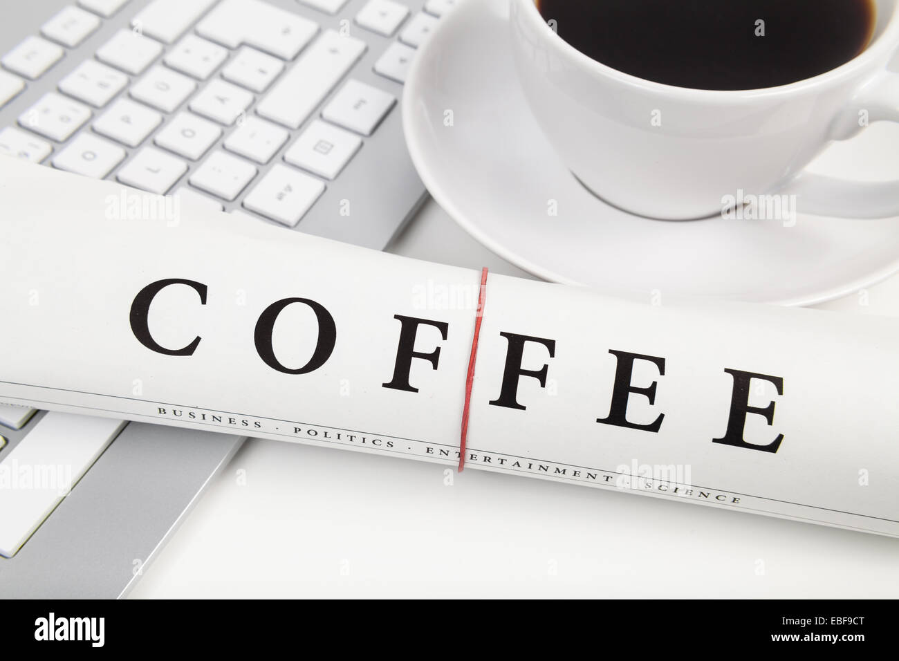 coffee on desk in office Stock Photo - Alamy