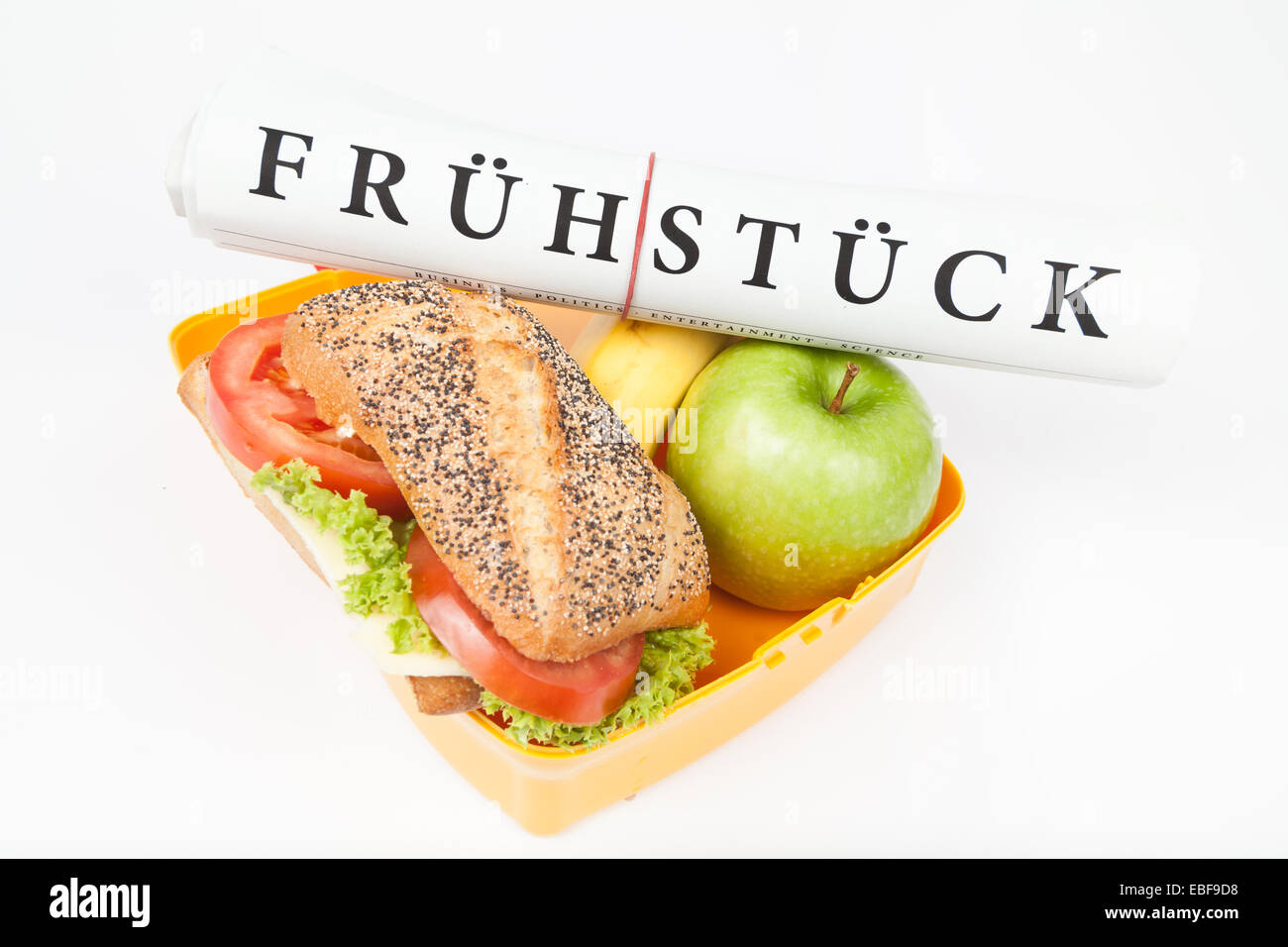 breakfast (german) and lunch box on white Stock Photo - Alamy