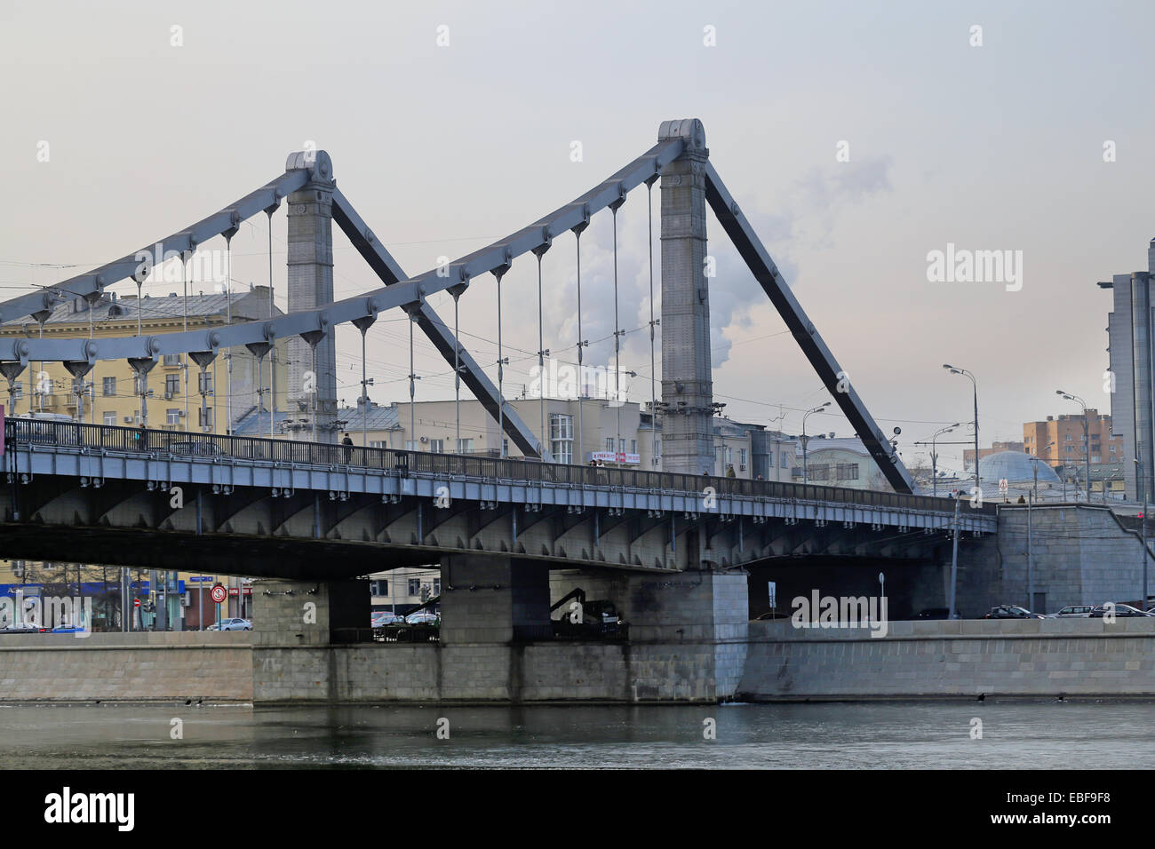 Crimean bridge over the river in Moscow Stock Photo - Alamy
