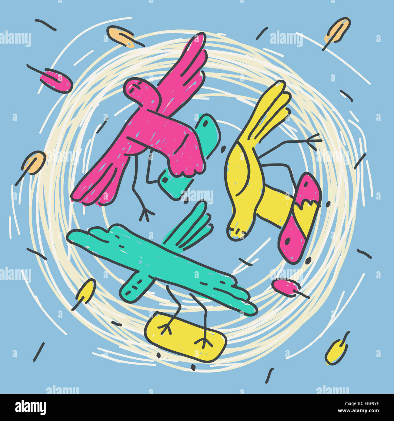 Group of birds on skateboards Stock Photo - Alamy