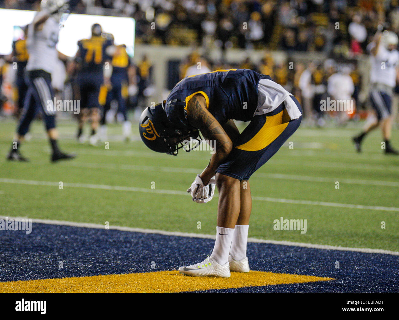 Berkeley USA CA. 29th Nov, 2014. California WR # 1 Bryce Treggs show ...