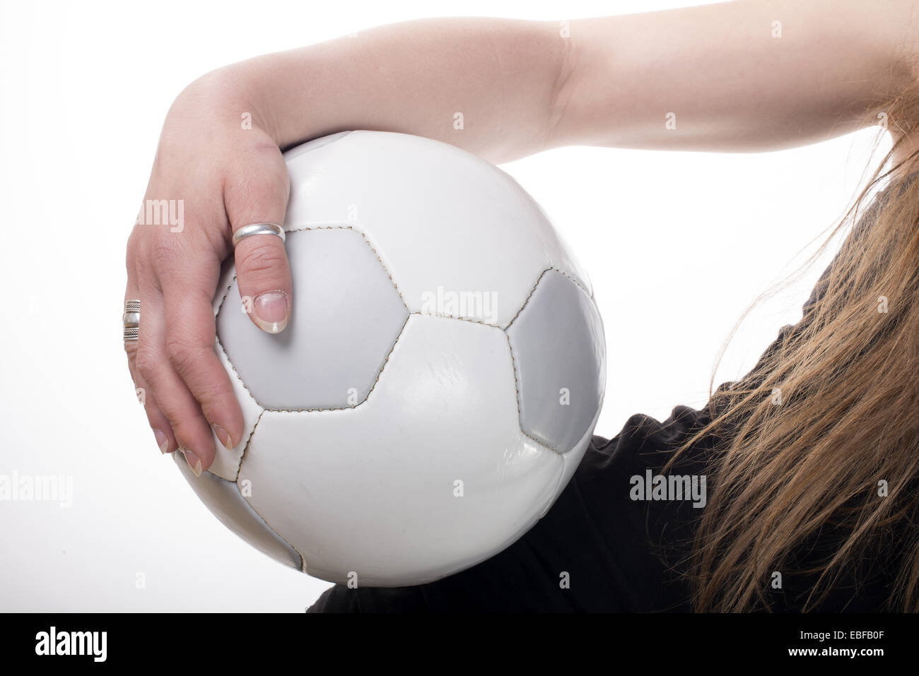Black woman holding a soccer ball hi-res stock photography and images ...
