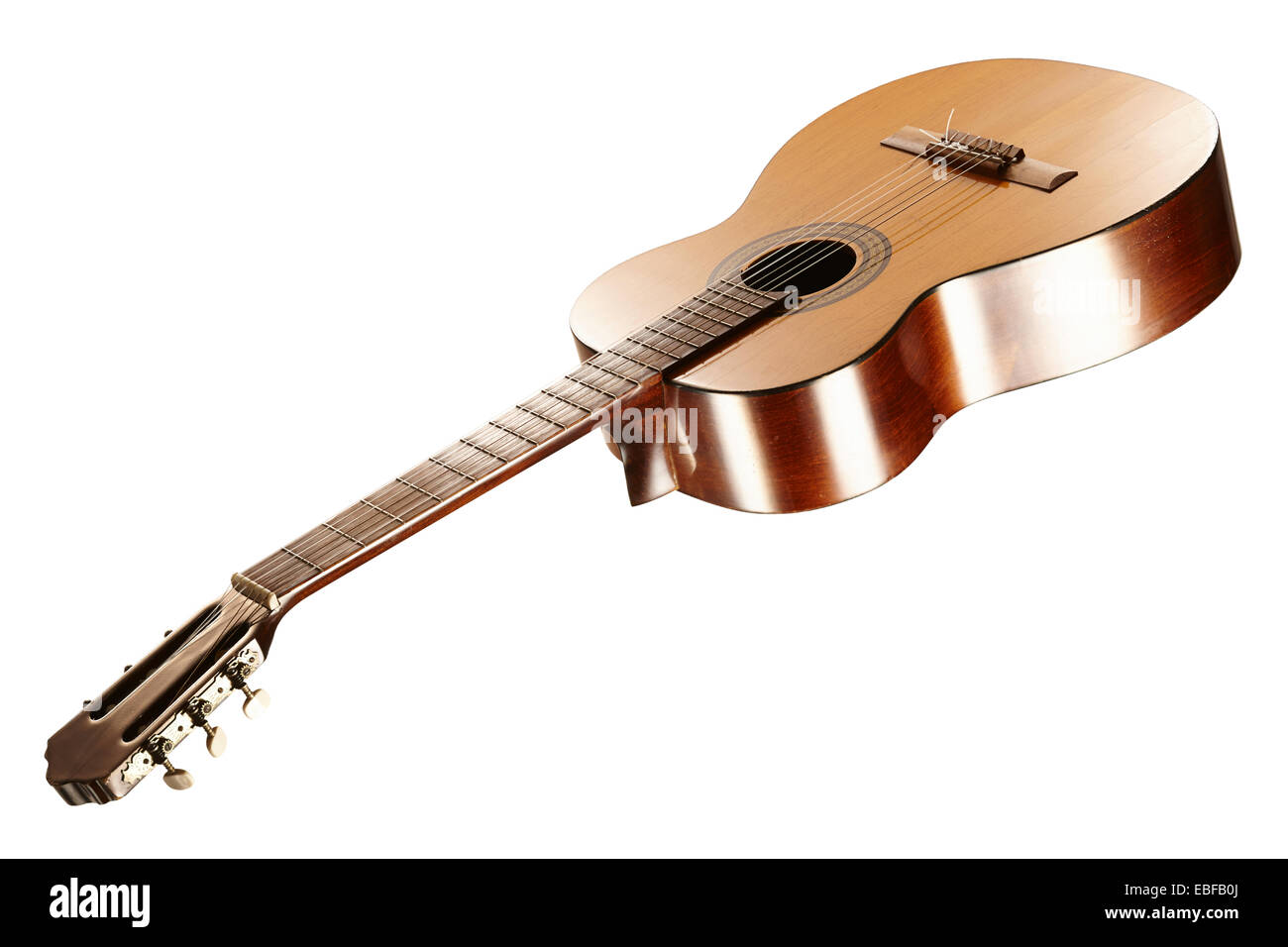 Photo of classical guitar on a white background Stock Photo - Alamy