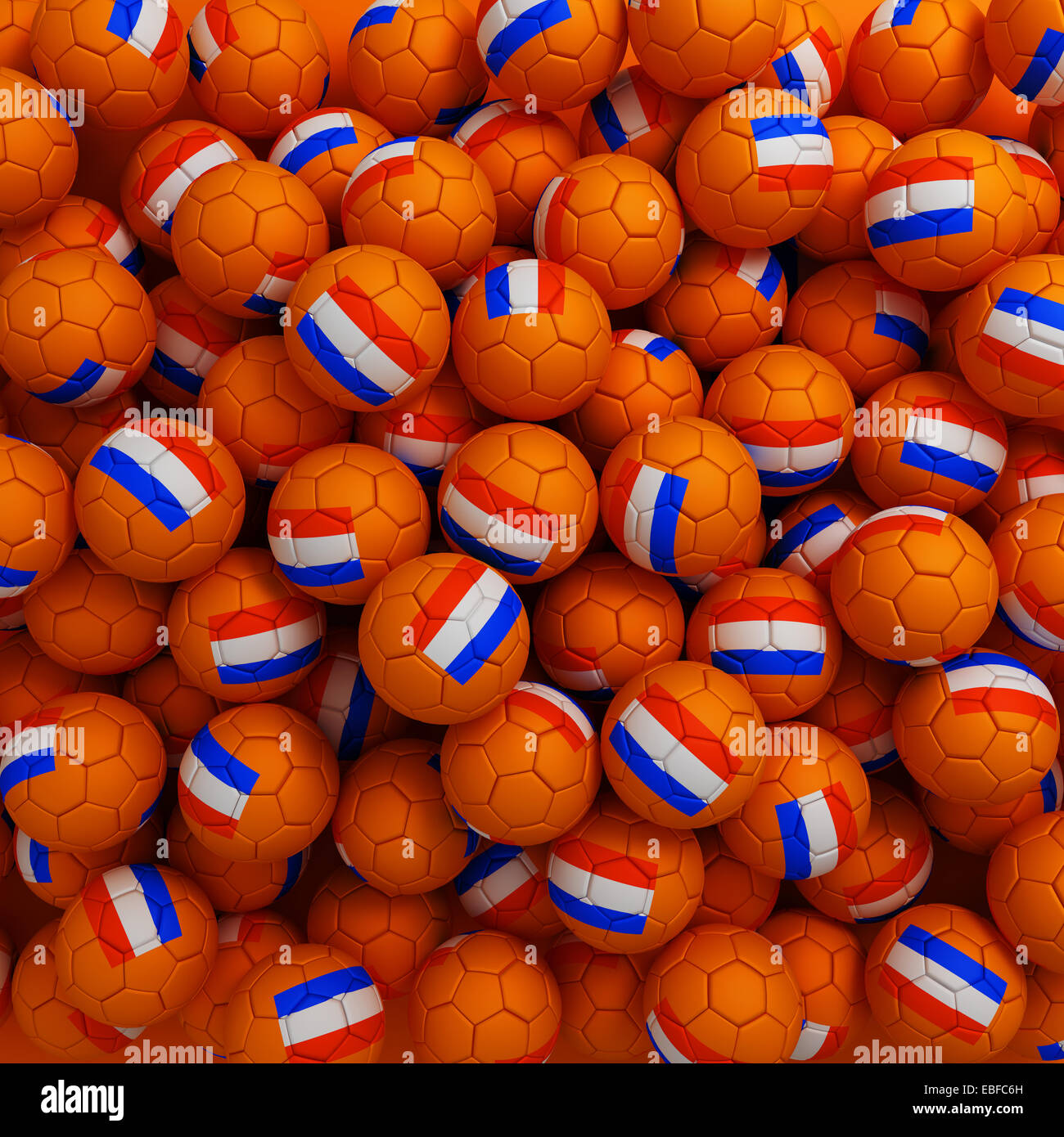 Netherlands football balls (many). 3D render background Stock Photo - Alamy