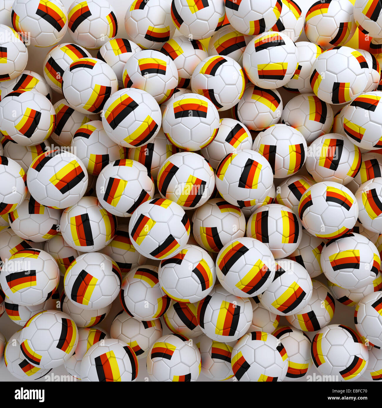 Germany football balls (many). 3D render background Stock Photo - Alamy