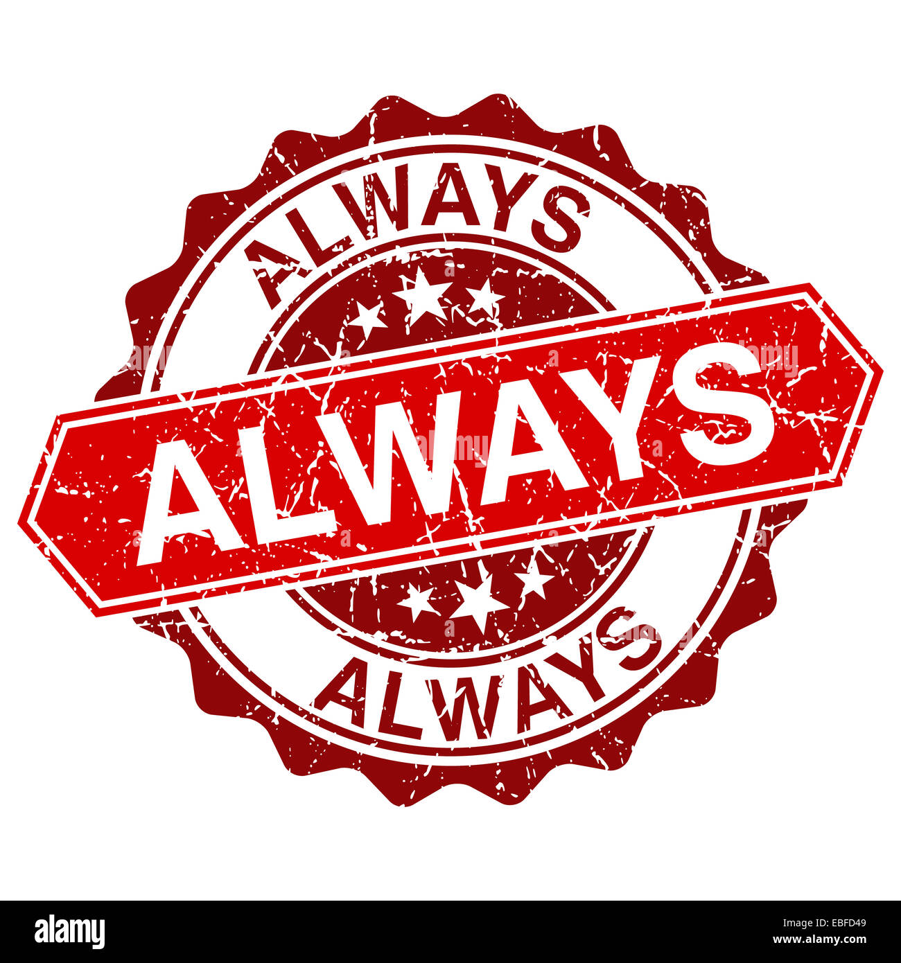 Always red vintage stamp isolated on white background Stock Photo - Alamy