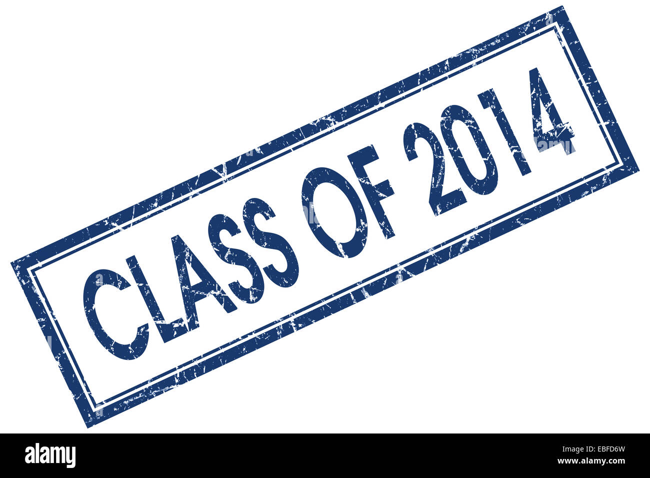class of 2014 blue square stamp isolated on white background Stock ...