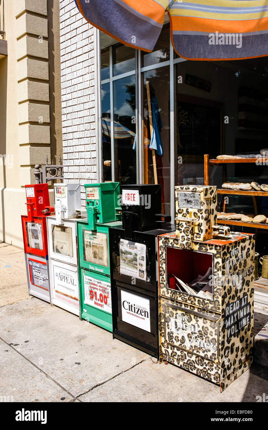 Newspaper machines in various colors and designs in Oxford Mississippi ...
