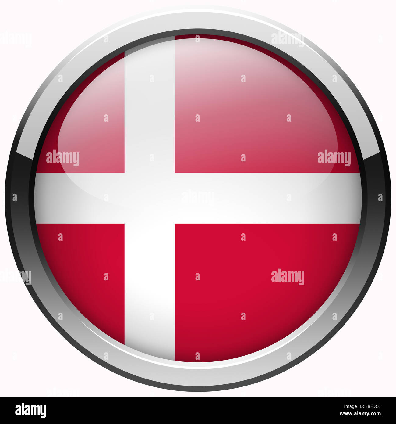 Denmark flag gel metal button Stock Photo - Alamy