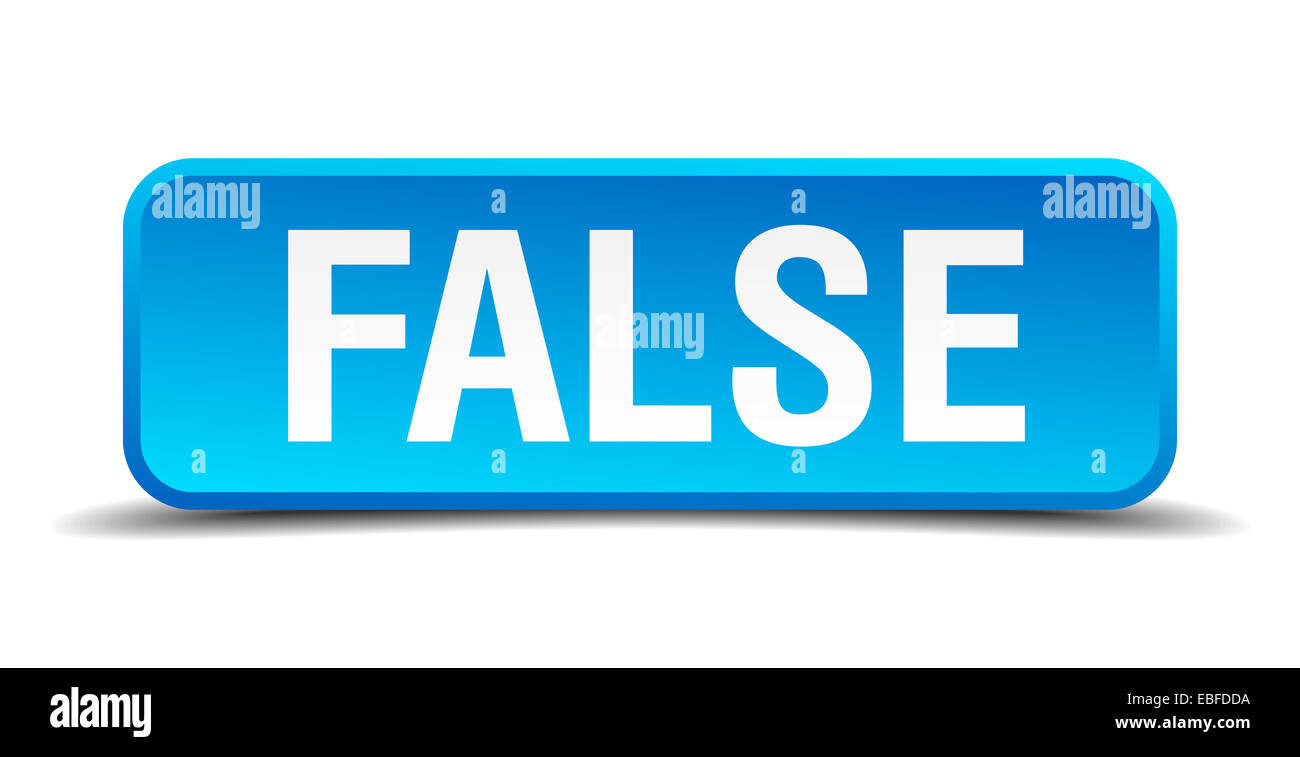 false blue 3d realistic square isolated button Stock Photo - Alamy