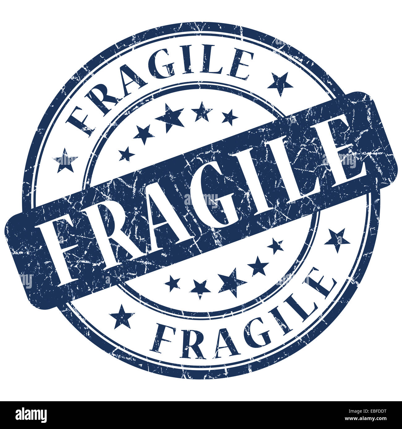 Fragile Blue stamp Stock Photo - Alamy
