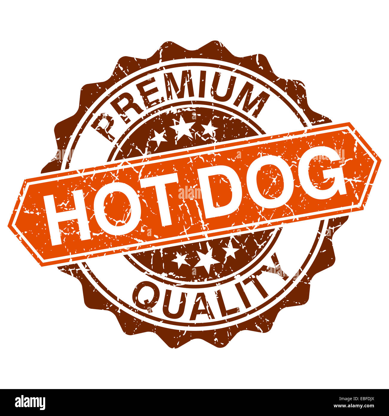 Hod dog grungy stamp isolated on white background Stock Photo - Alamy