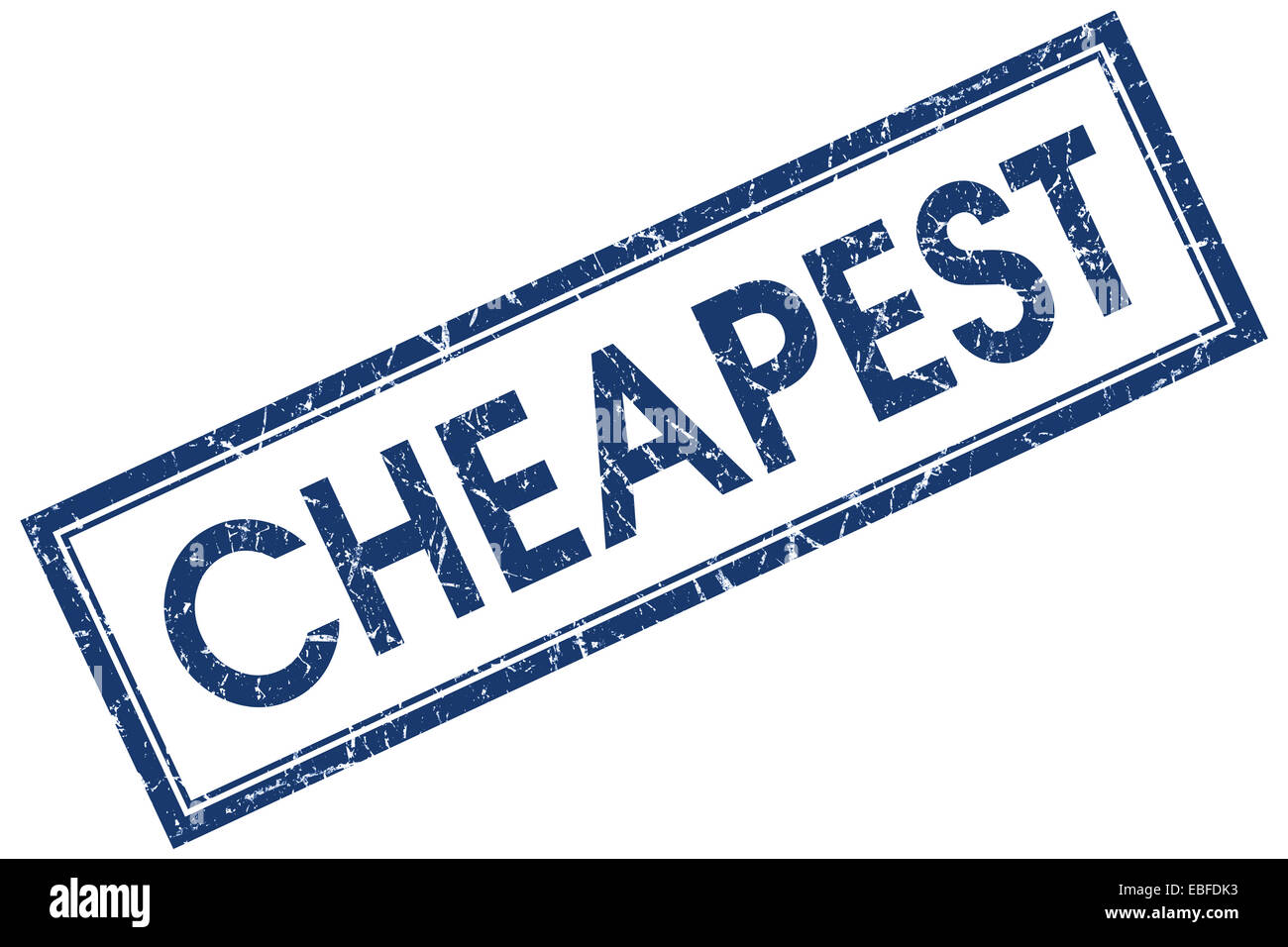 Cheapest blue square grungy stamp isolated on white background Stock ...