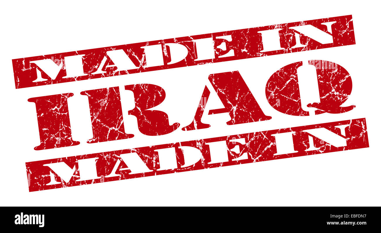 made in Iraq grunge red stamp Stock Photo - Alamy