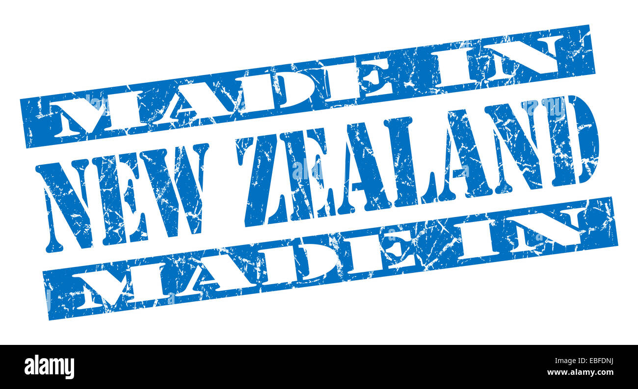 made in New Zealand grunge blue stamp Stock Photo - Alamy