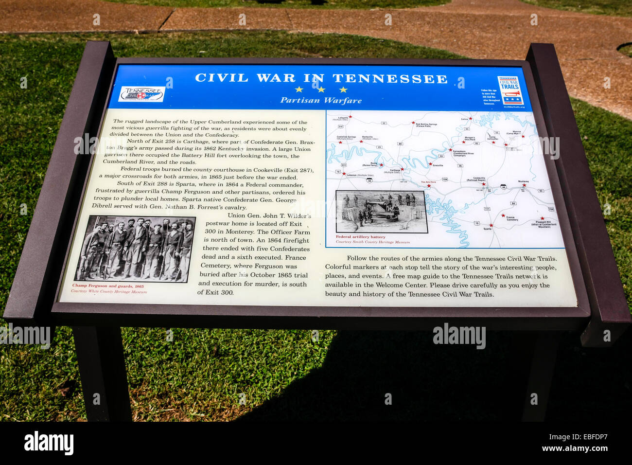 Civil War in Tennessee history poster at the State Welcome Center Stock ...