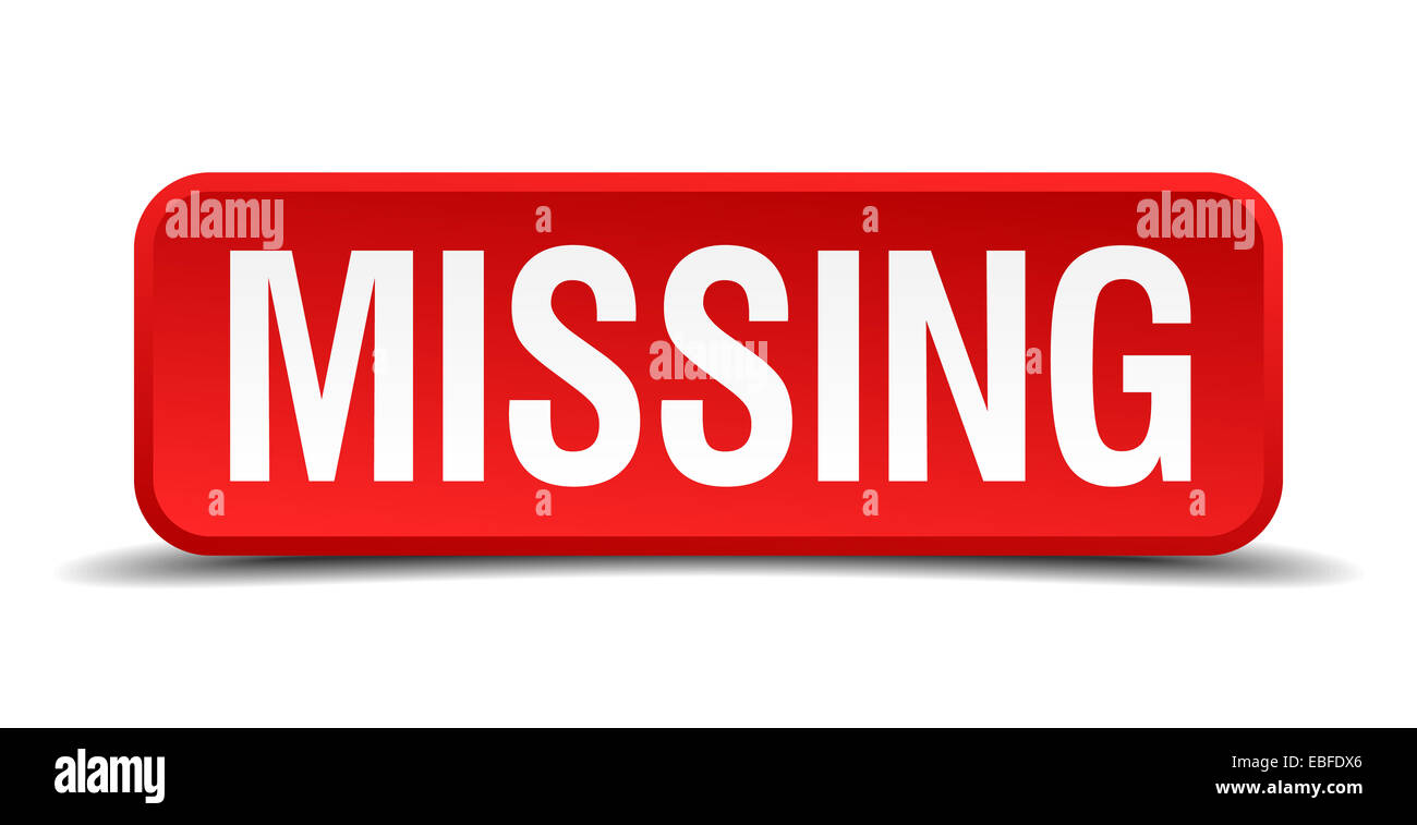 Missing red 3d square button isolated on white Stock Photo - Alamy