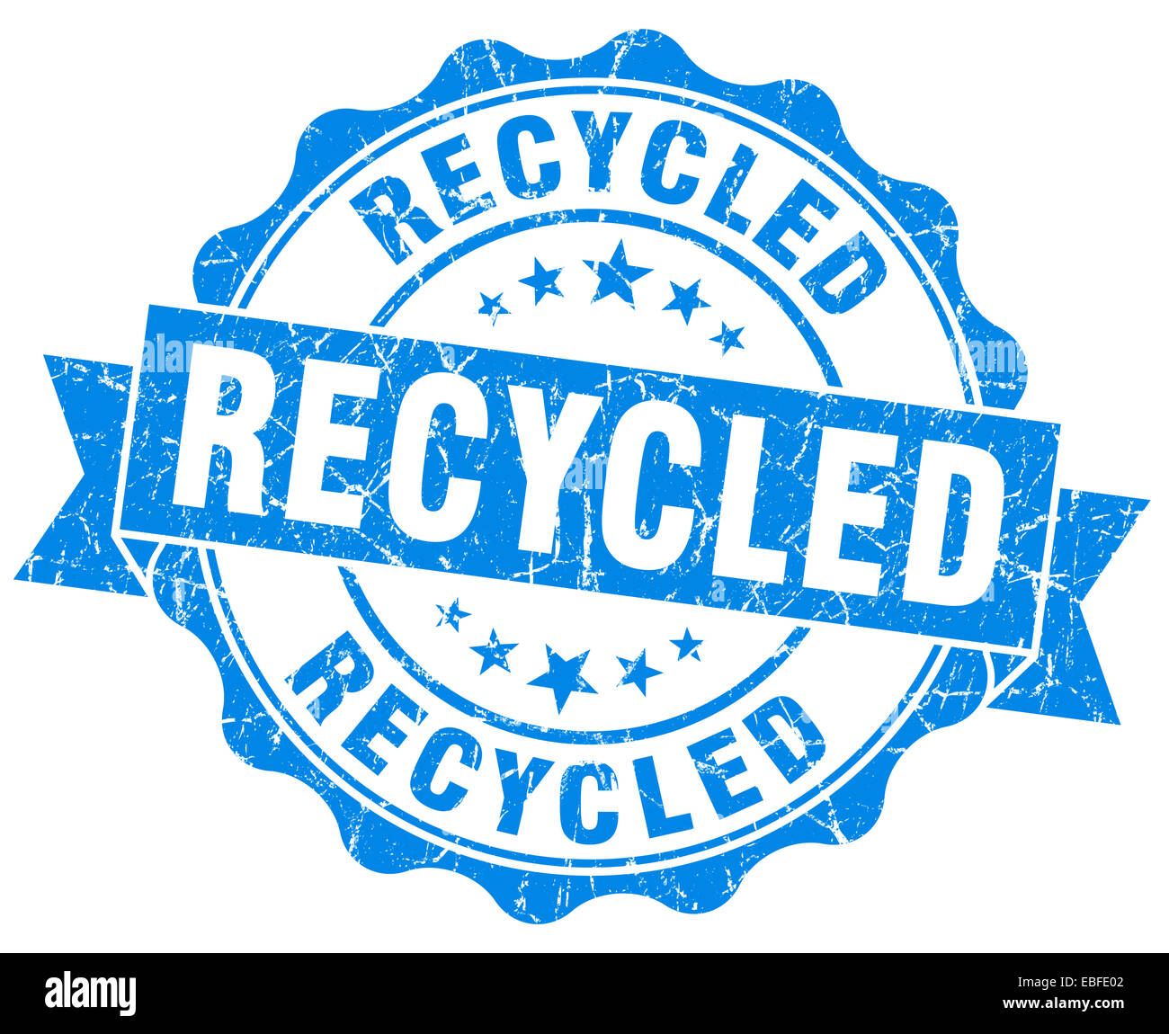 recycled blue grunge stamp Stock Photo - Alamy