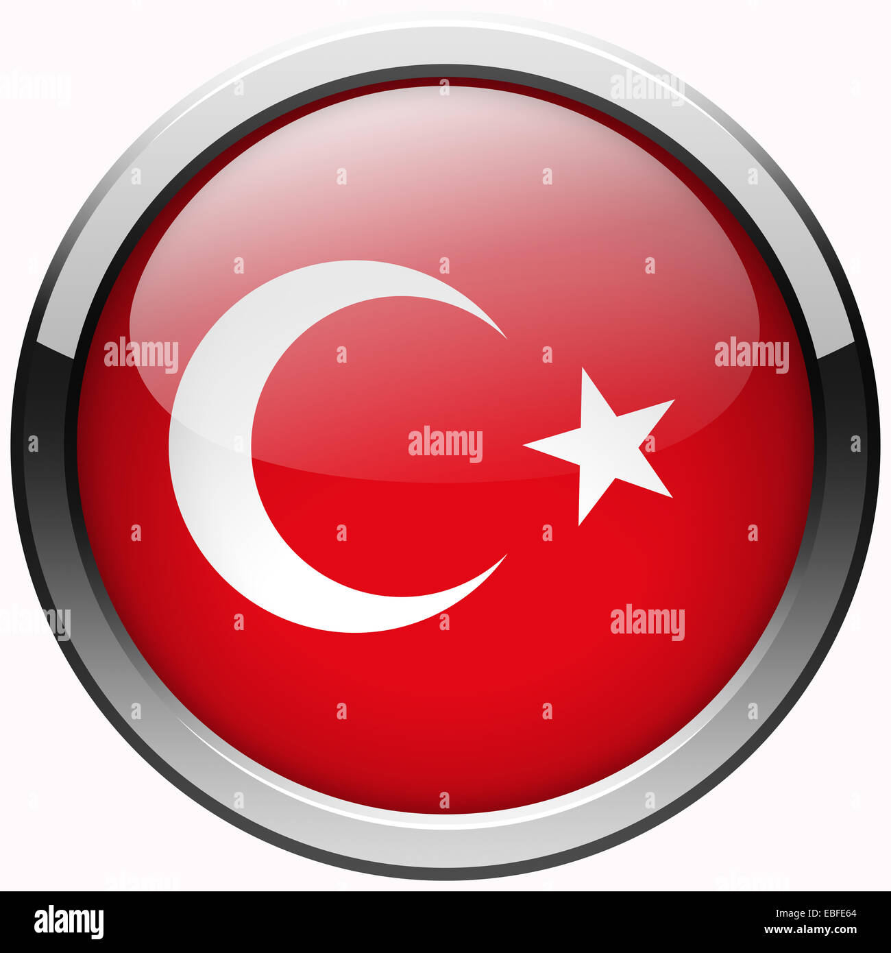 turkey flag gel metal button Stock Photo - Alamy