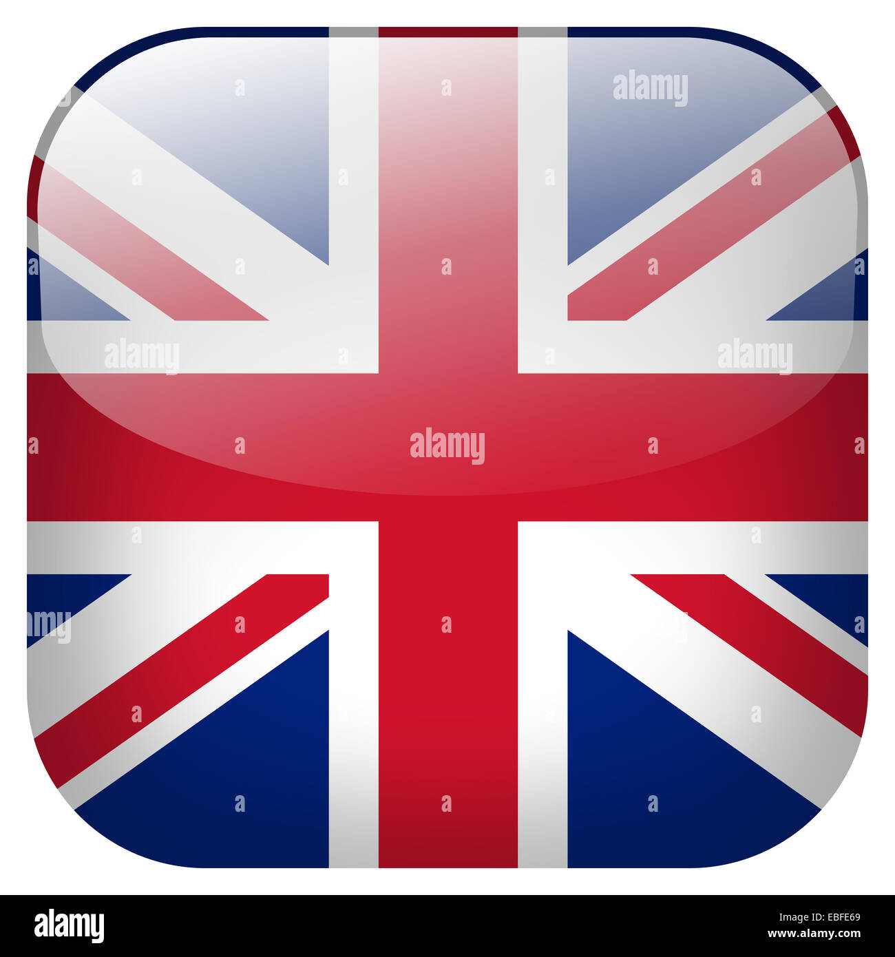 England national flag square button isolated on white background Stock ...