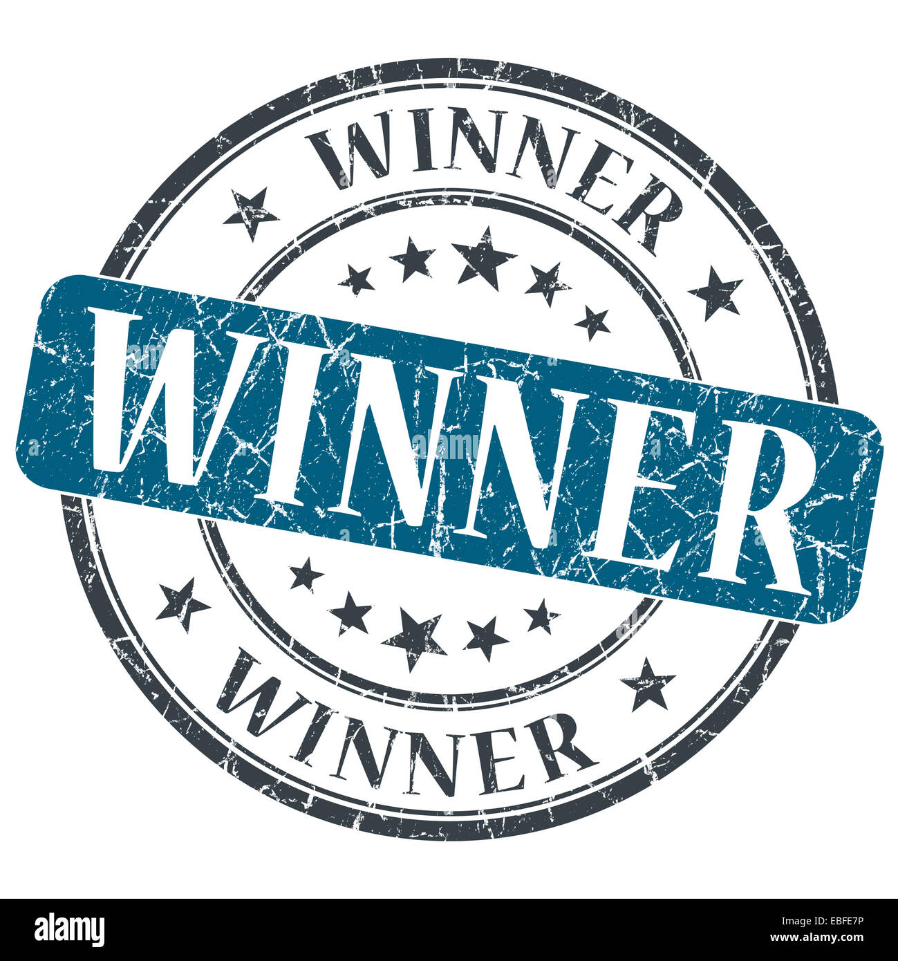 winner blue round grungy stamp isolated on white background Stock Photo ...