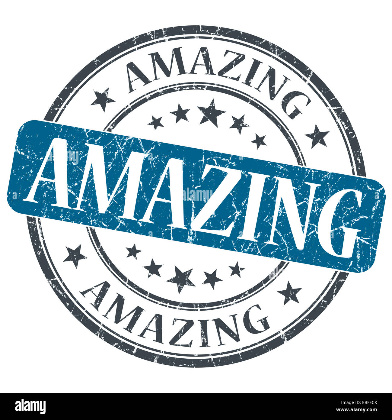 Amazing blue grunge textured vintage isolated stamp Stock Photo - Alamy