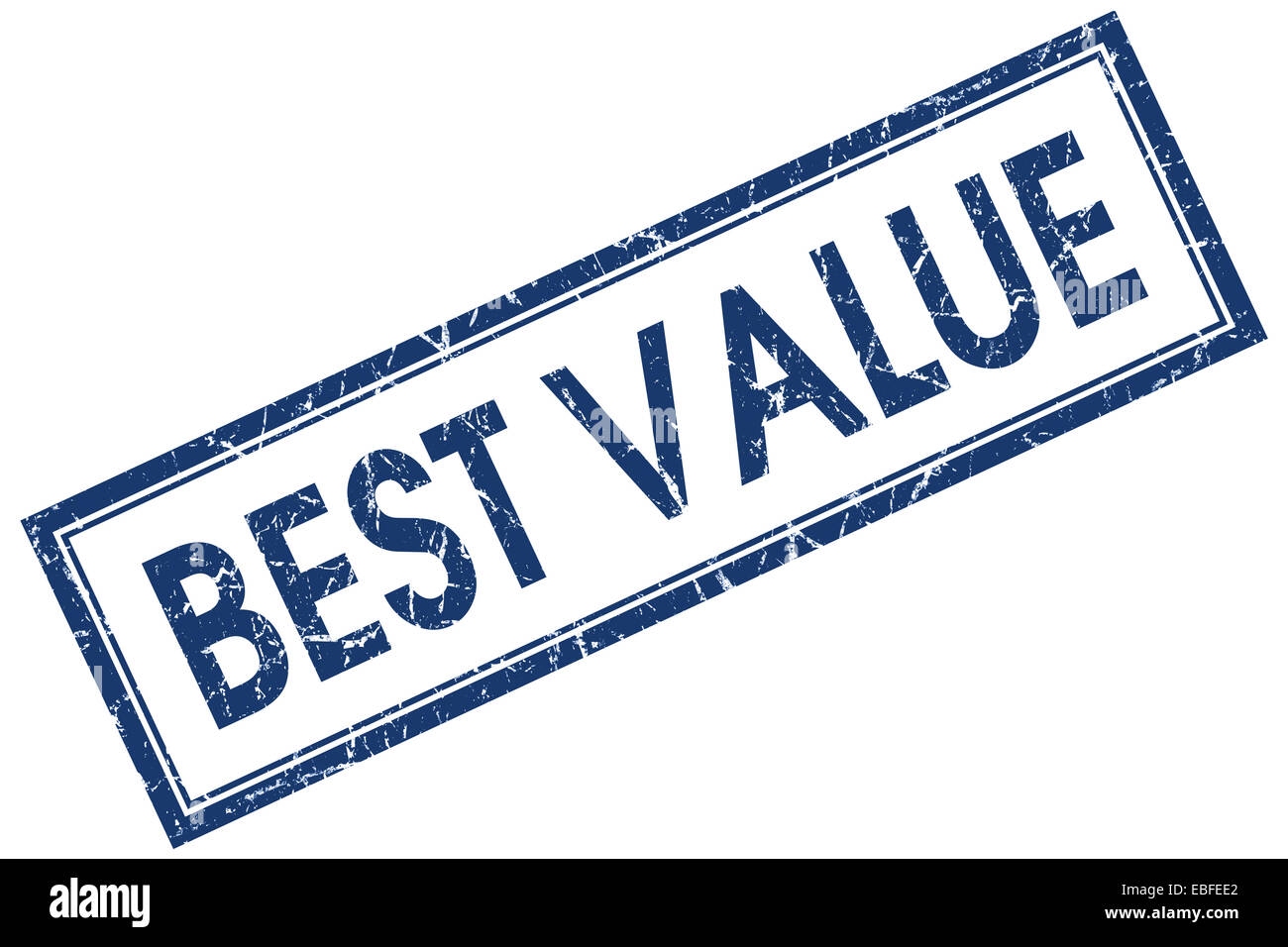 best value blue square stamp isolated on white background Stock Photo ...