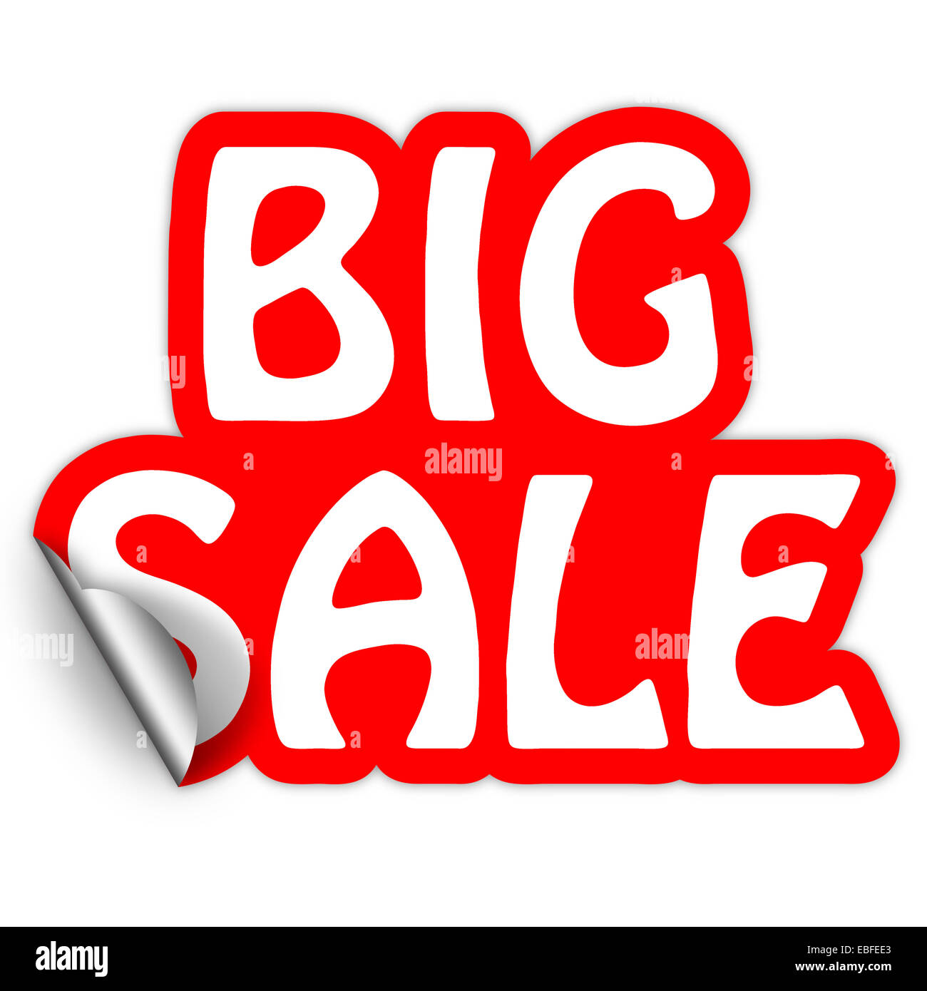 big sale red sticker isolated on white background Stock Photo - Alamy