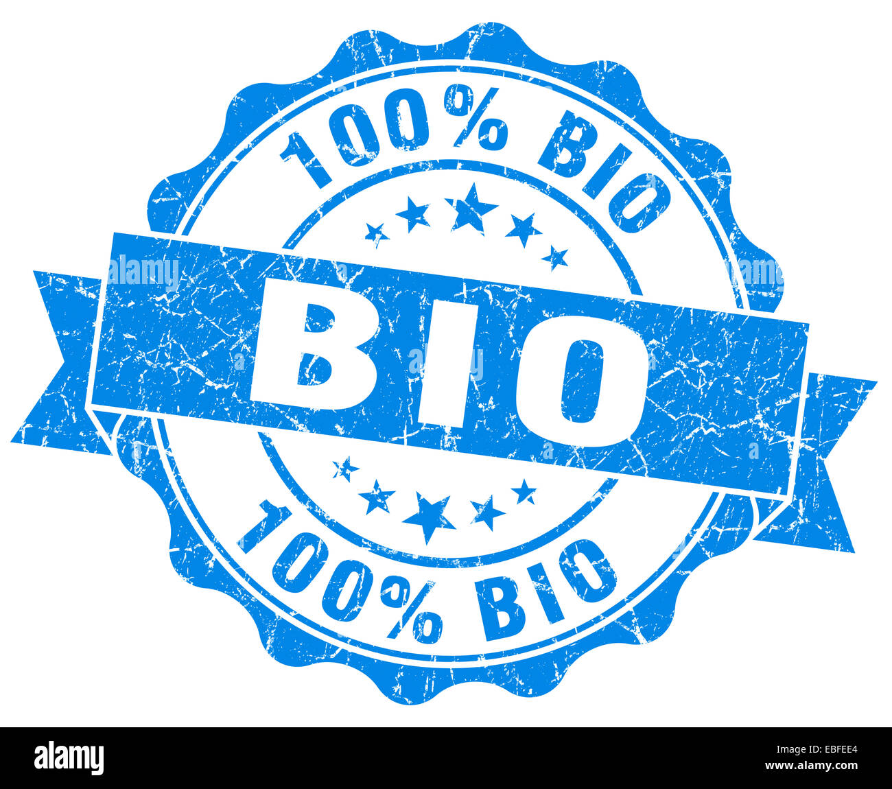 bio blue vintage seal isolated on white Stock Photo - Alamy