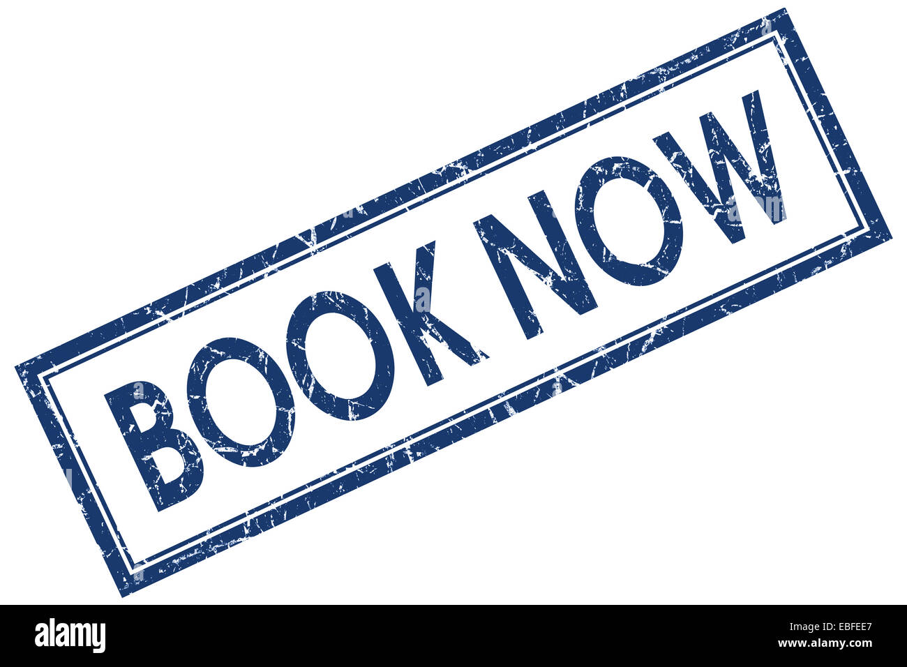 book now blue square stamp isolated on white background Stock Photo - Alamy