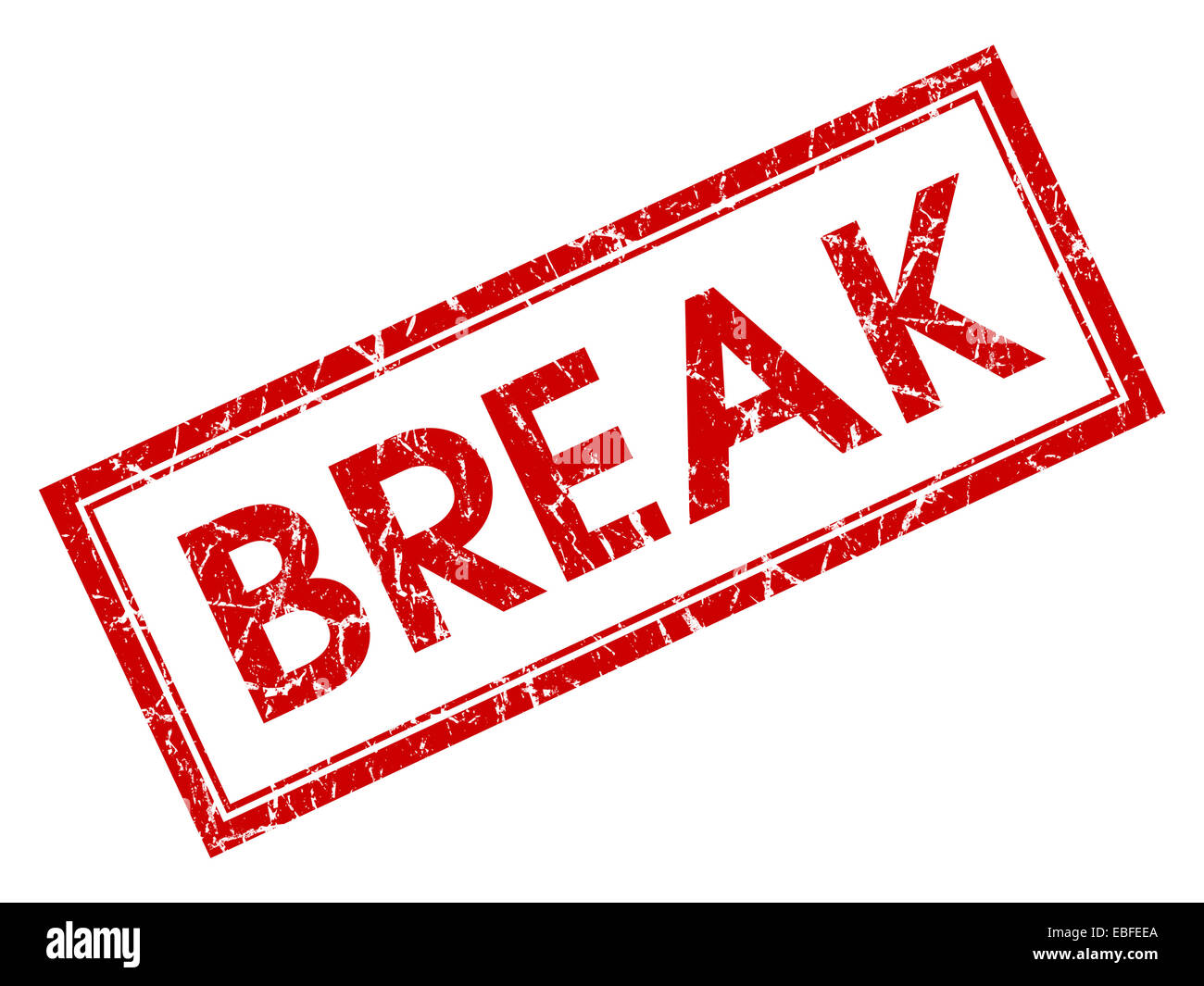 Break red square grungy stamp isolated on white background Stock Photo ...