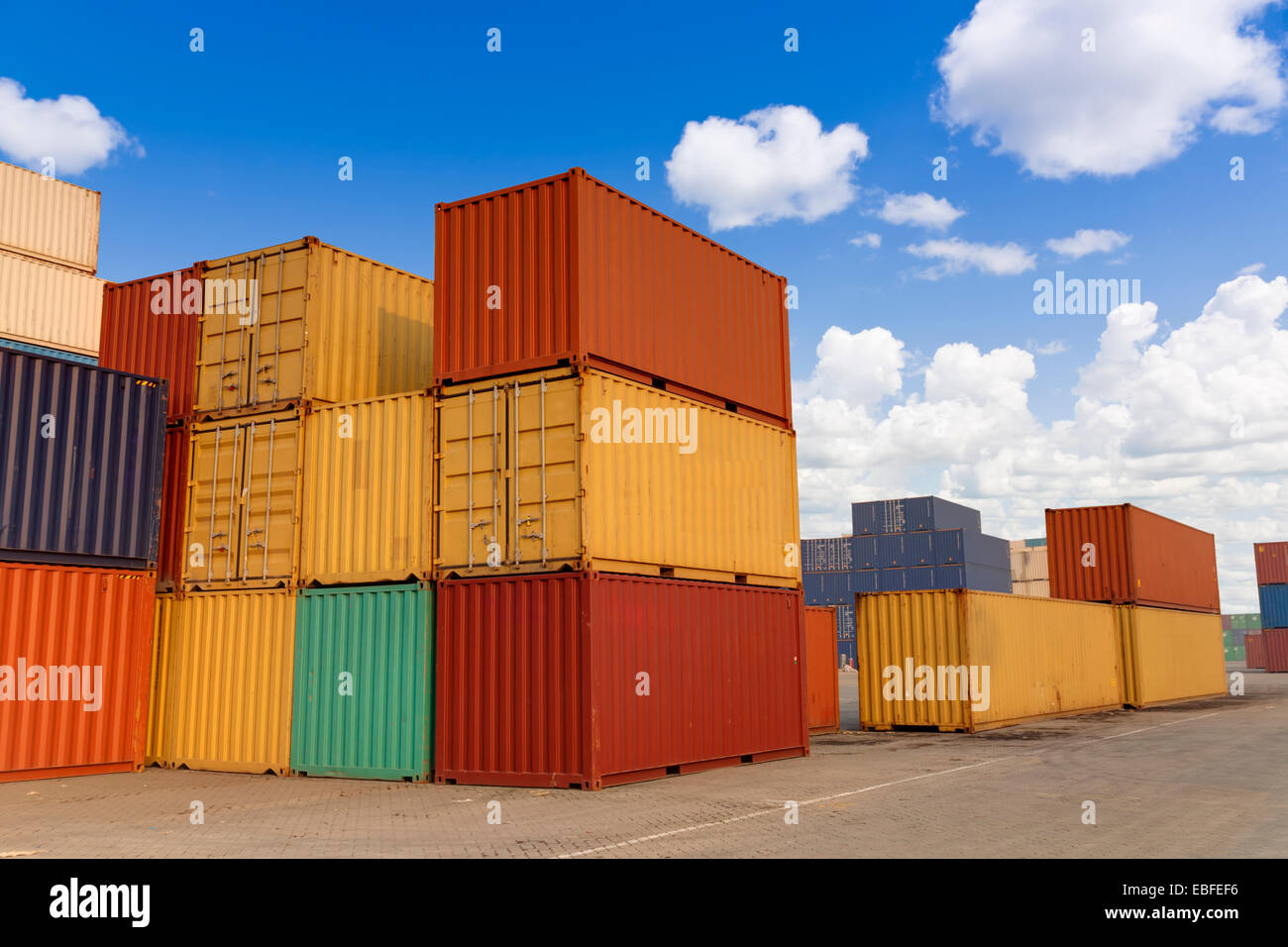 stacks of colorful cargo containers Stock Photo - Alamy