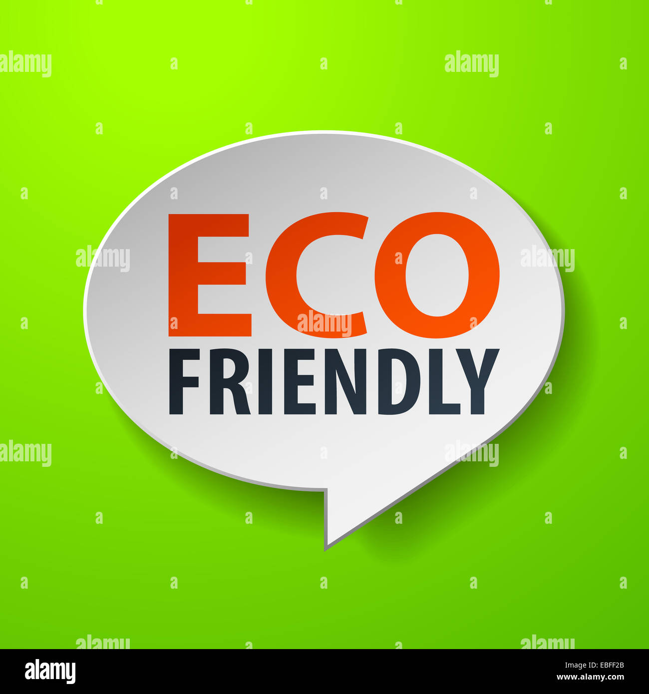 Eco Friendly 3d Speech Bubble on Green background Stock Photo - Alamy