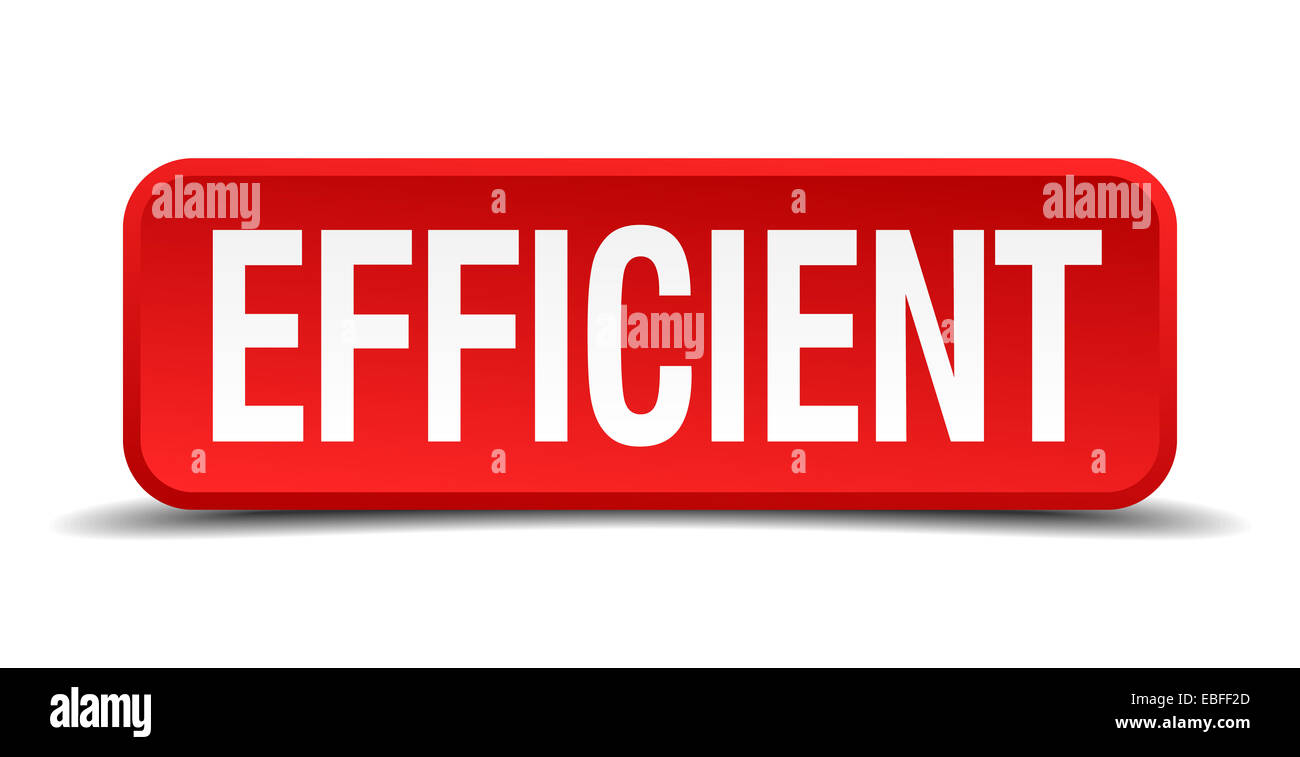 Efficient red 3d square button isolated on white background Stock Photo ...