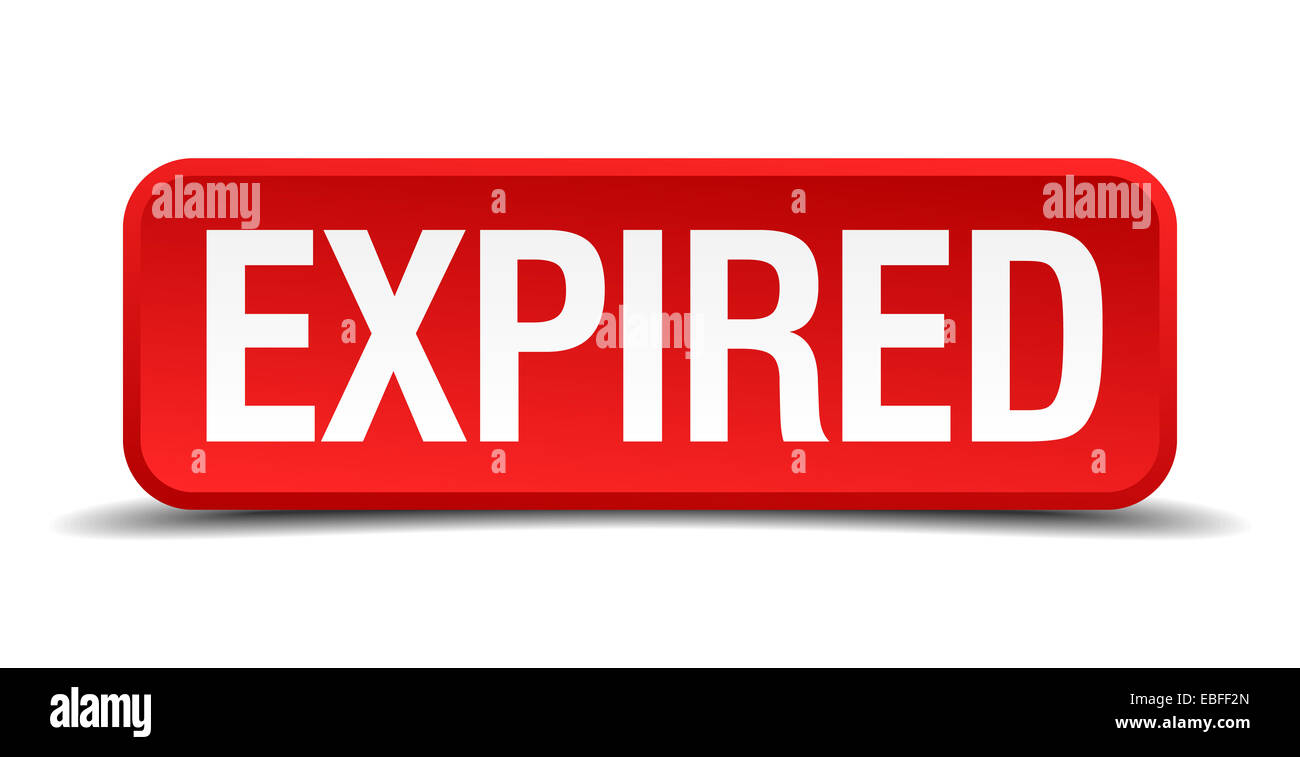 Expired red 3d square button isolated on white background Stock Photo ...